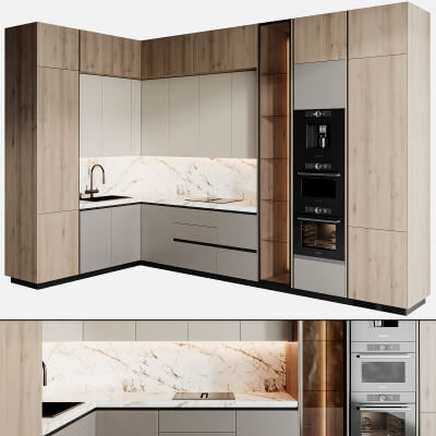Corner Kitchen 004 - 3D Model by Graf01