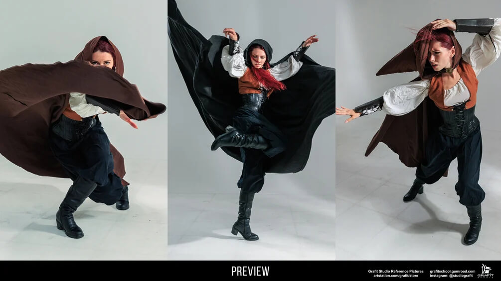 1000+ Cloak Female Reference Pack by Grafit Studio