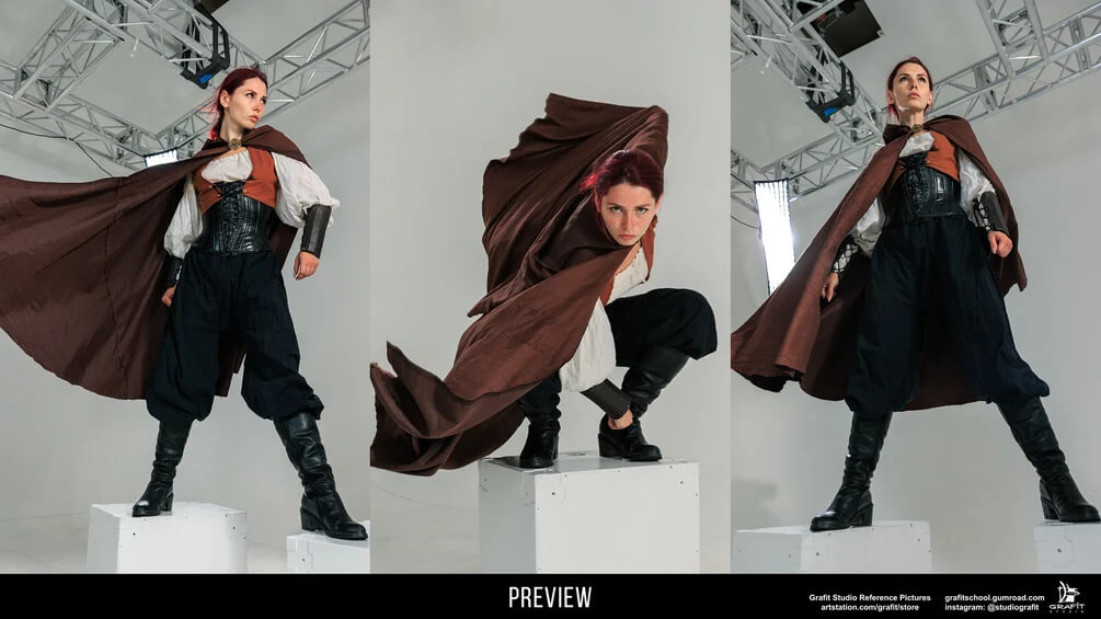 1000+ Cloak Female Reference Pack by Grafit Studio