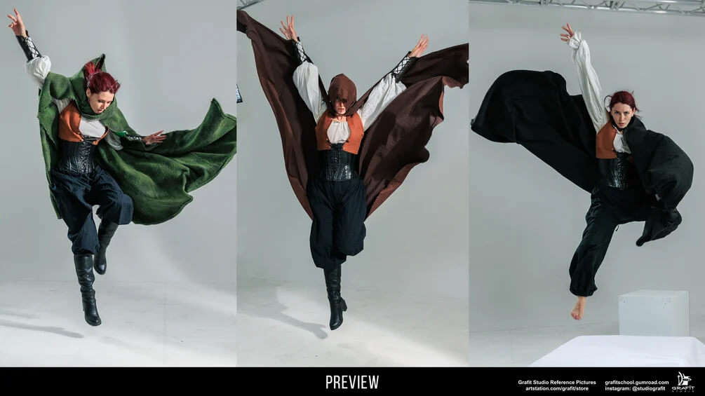 1000+ Cloak Female Reference Pack by Grafit Studio