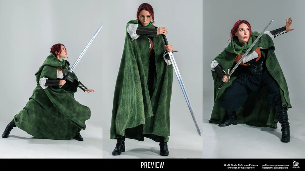 1000+ Cloak Female Reference Pack by Grafit Studio
