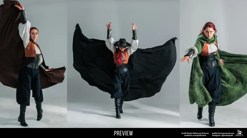 1000+ Cloak Female Reference Pack by Grafit Studio