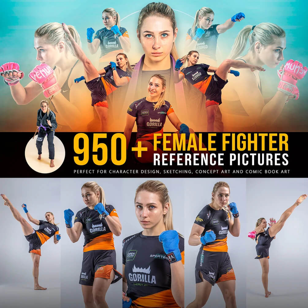 950+ Female Fighter Reference Pictures by Grafit Studio
