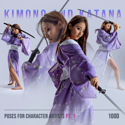 Kimono and Katana 1000 Poses for Character Artists Pt 1 - Reference ...