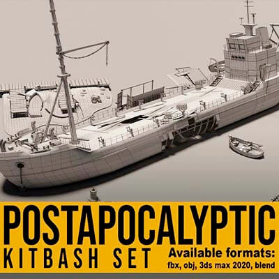 Ships Kitbash Set - 3D Model by Grafit Studio