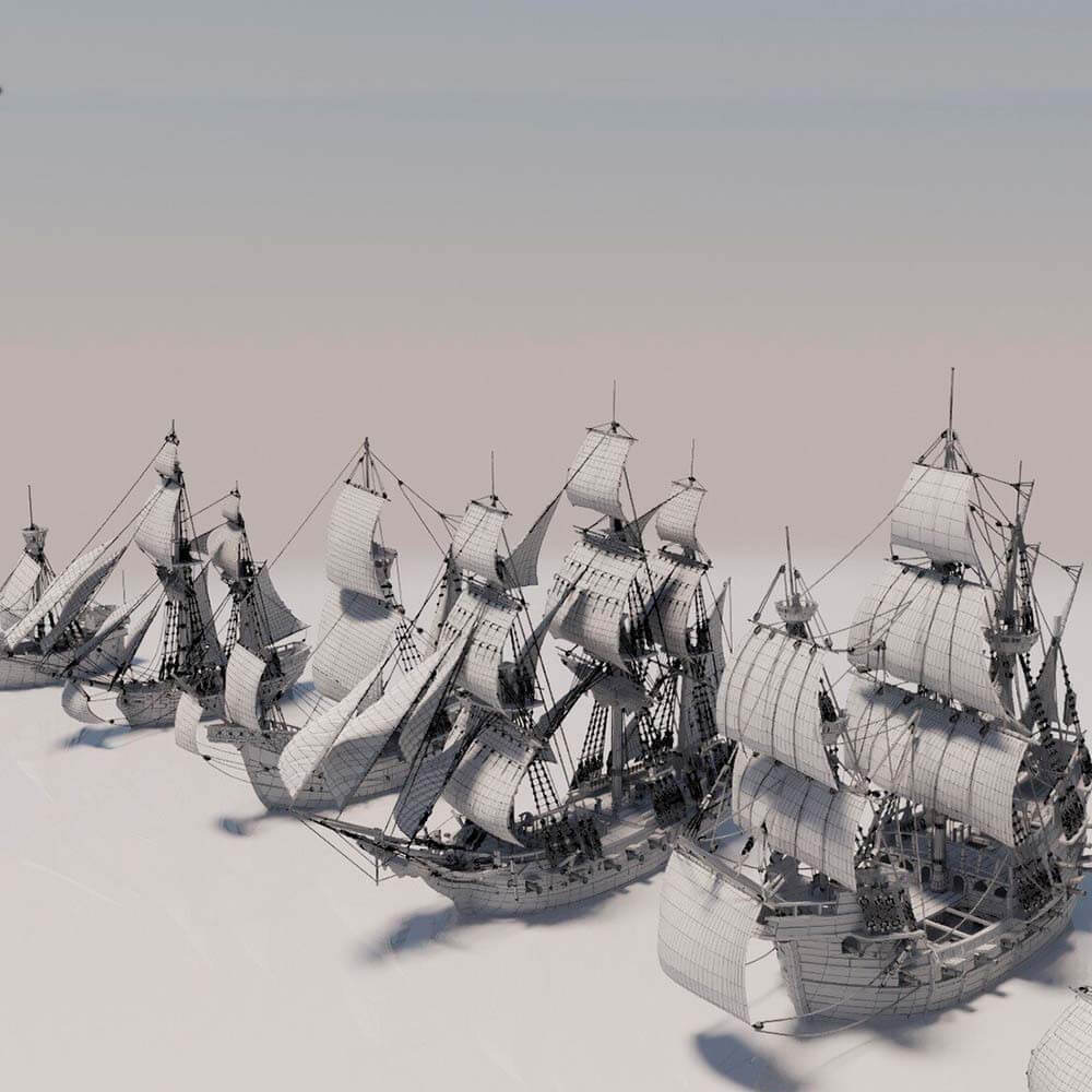 Ships Kitbash Set - 3D Model by Grafit Studio