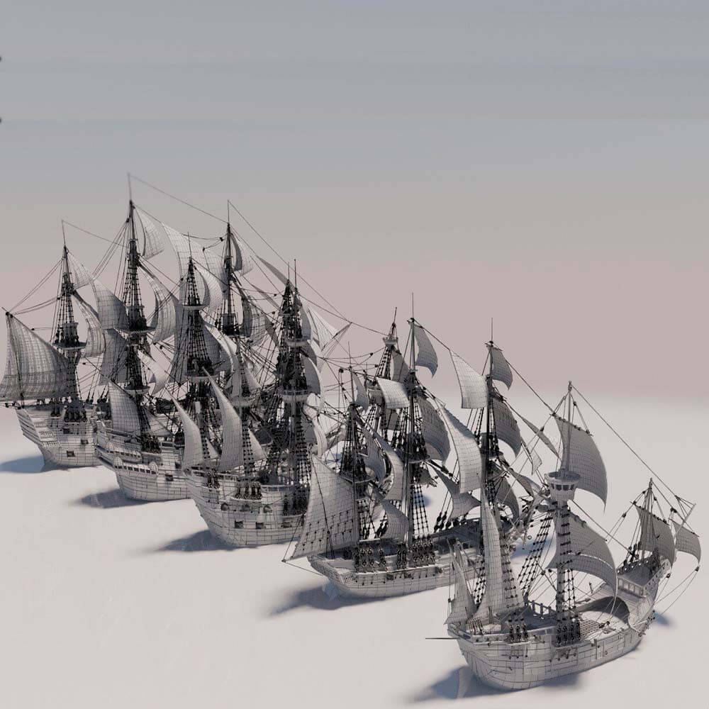 Ships Kitbash Set - 3D Model by Grafit Studio