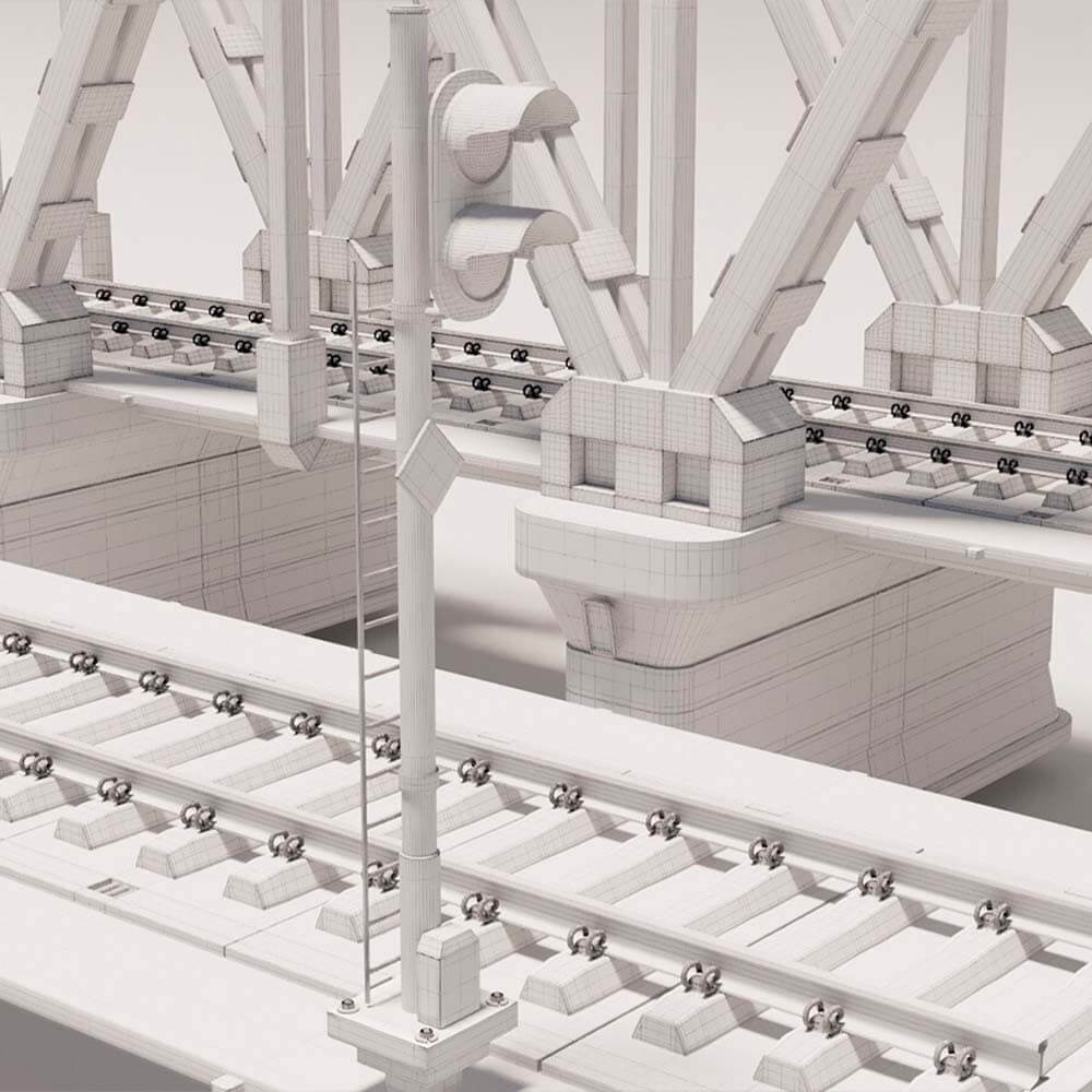 Railway KITBASH Set (Subdivision Ready) - 3D Model by Grafit Studio