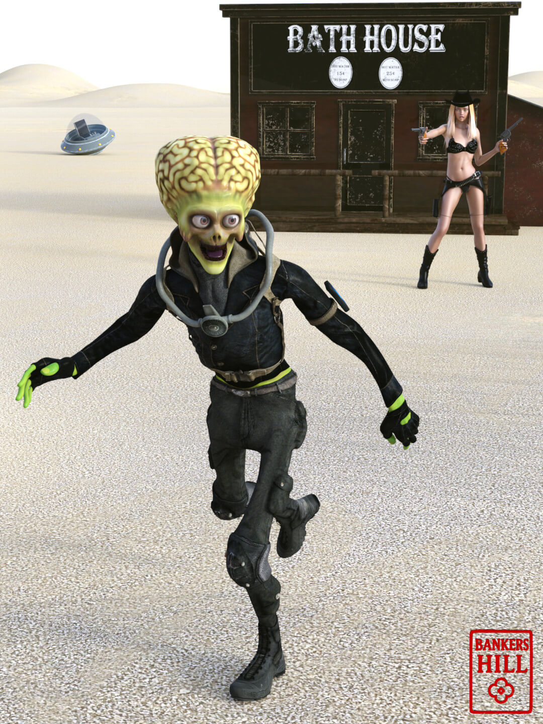 Peeping Tom 3D Render, Digital Art by grafitaleblue