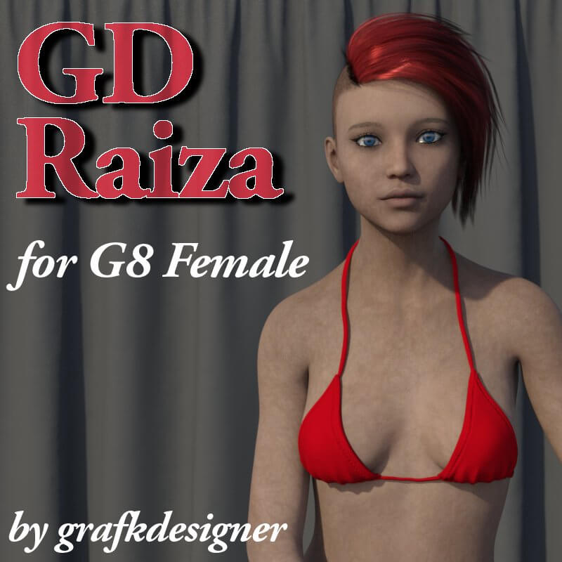 GD Raiza for G8F 3D Render, Digital Art by grafkdesigner
