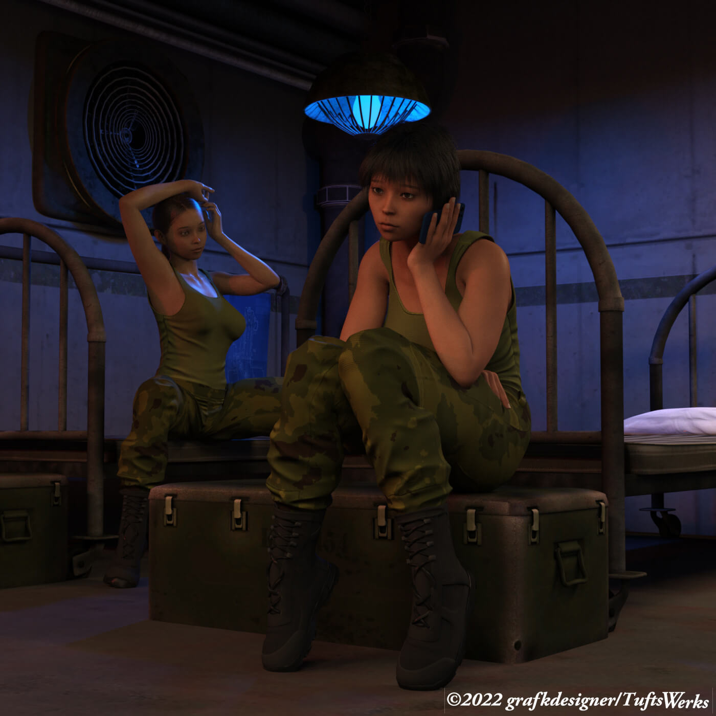 Getting Settled in the Bunker 3D Render by grafkdesigner