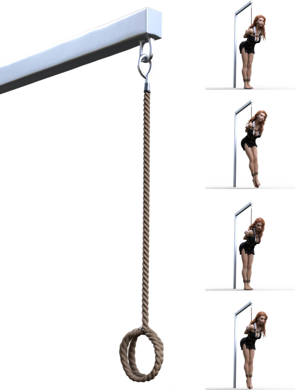 Bondage Suspension Pole, Poses and Animations for DAZ Studio by ...