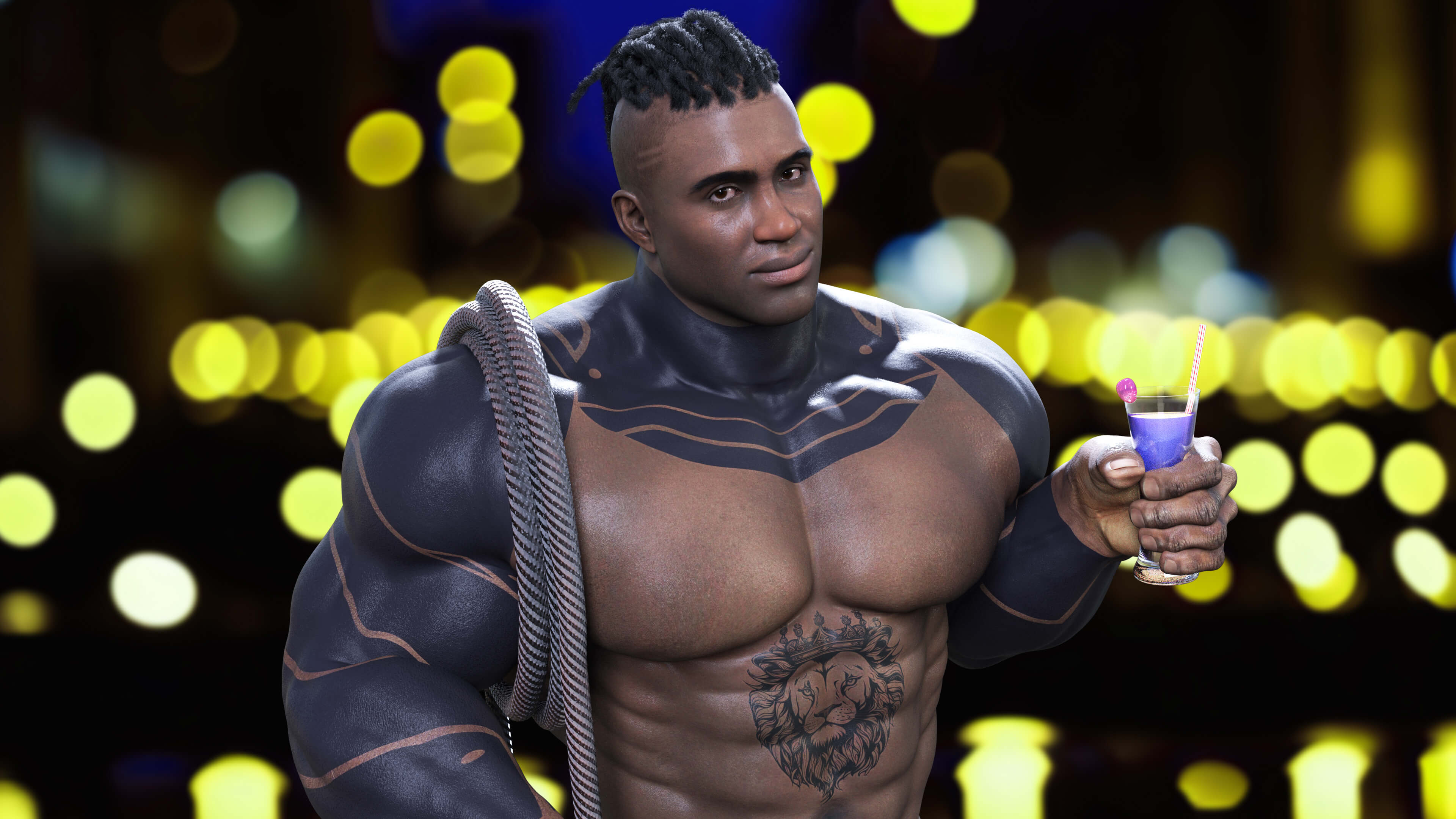 The New Mr. Grapes 3D Render, Digital Art by GrapeJuice3D