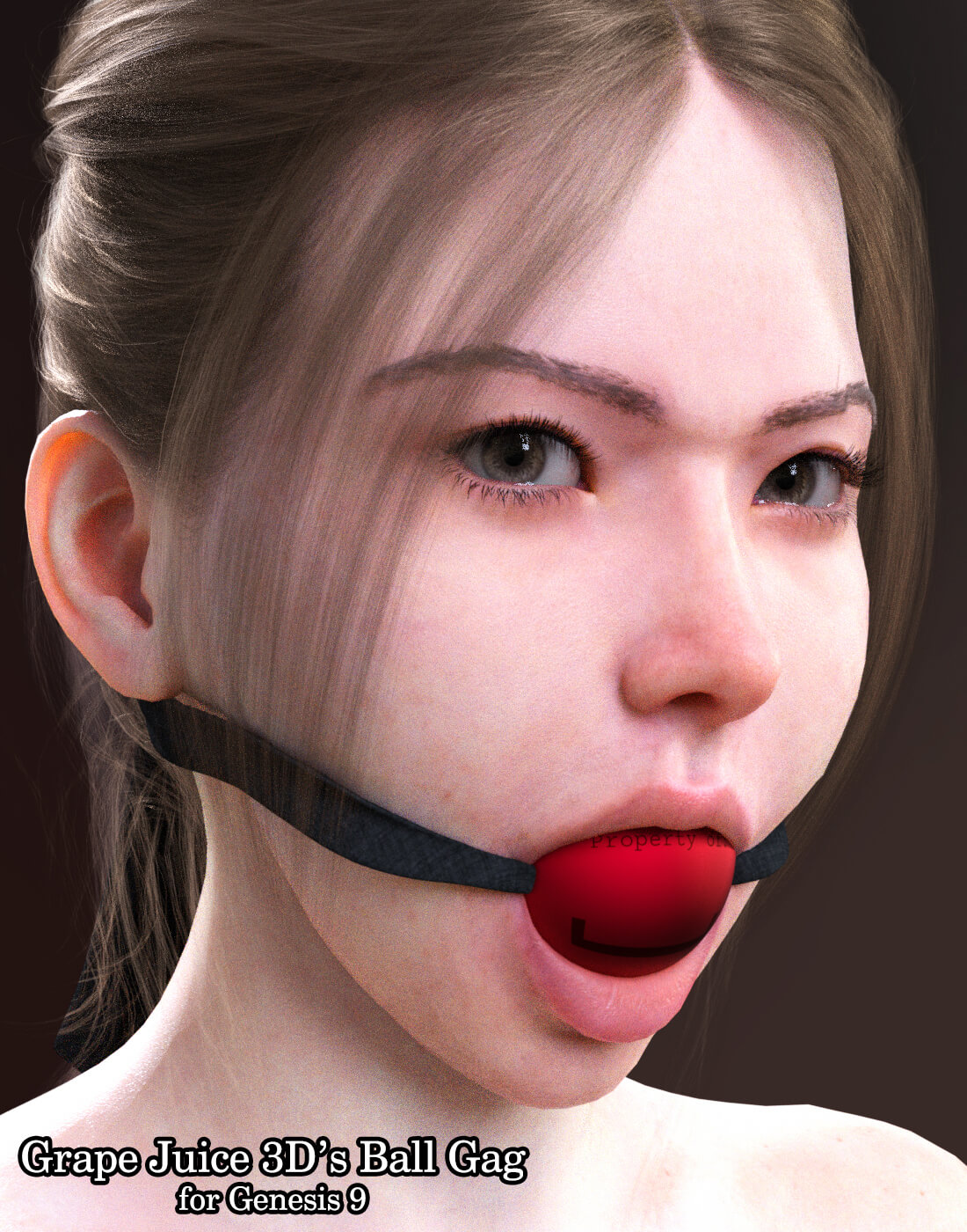 Grape Juice 3D's Ball Gag for Genesis 9 - Daz Content by GrapeJuice3D
