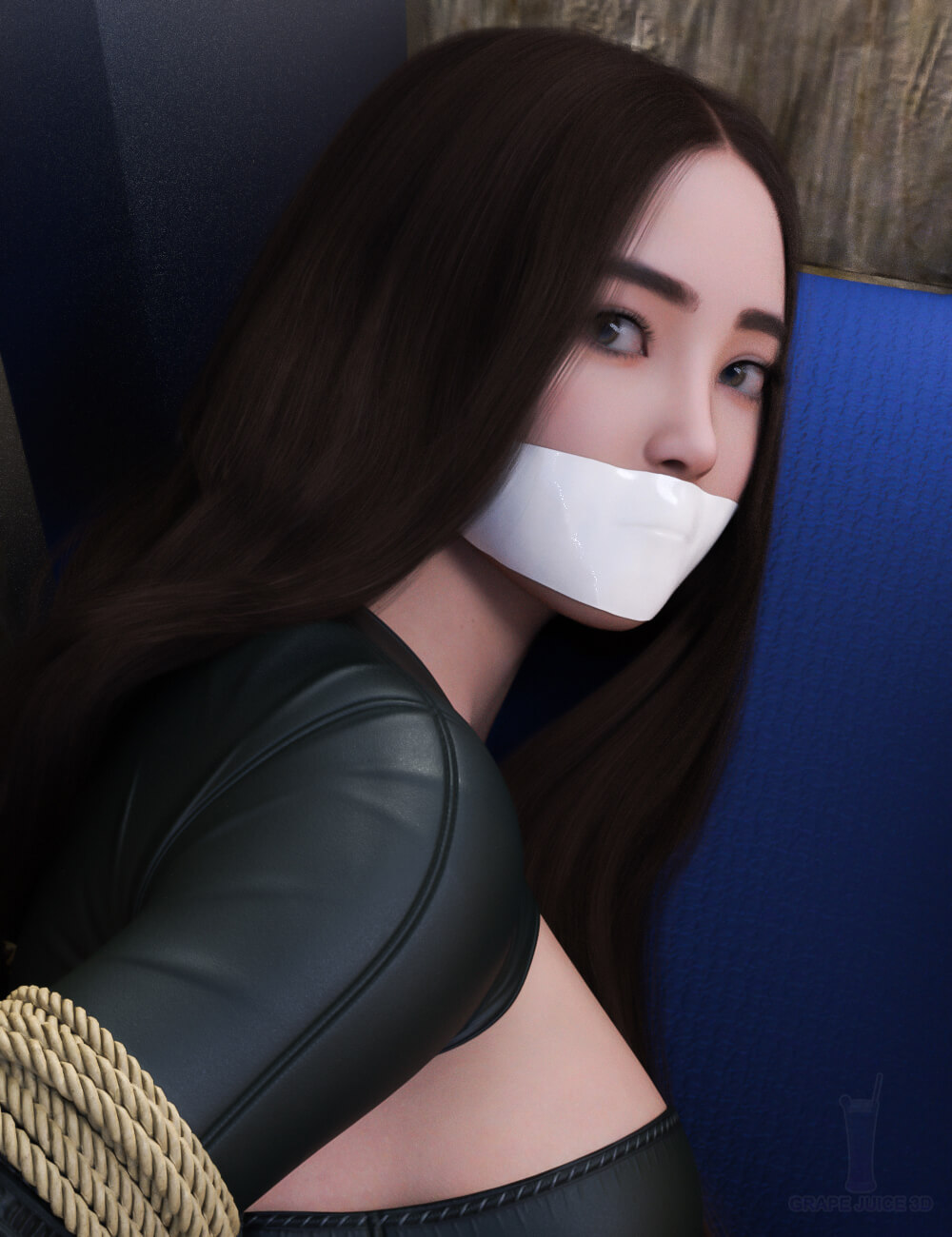 Tape Wrap Gag for Genesis 9 - Daz Content by GrapeJuice3D