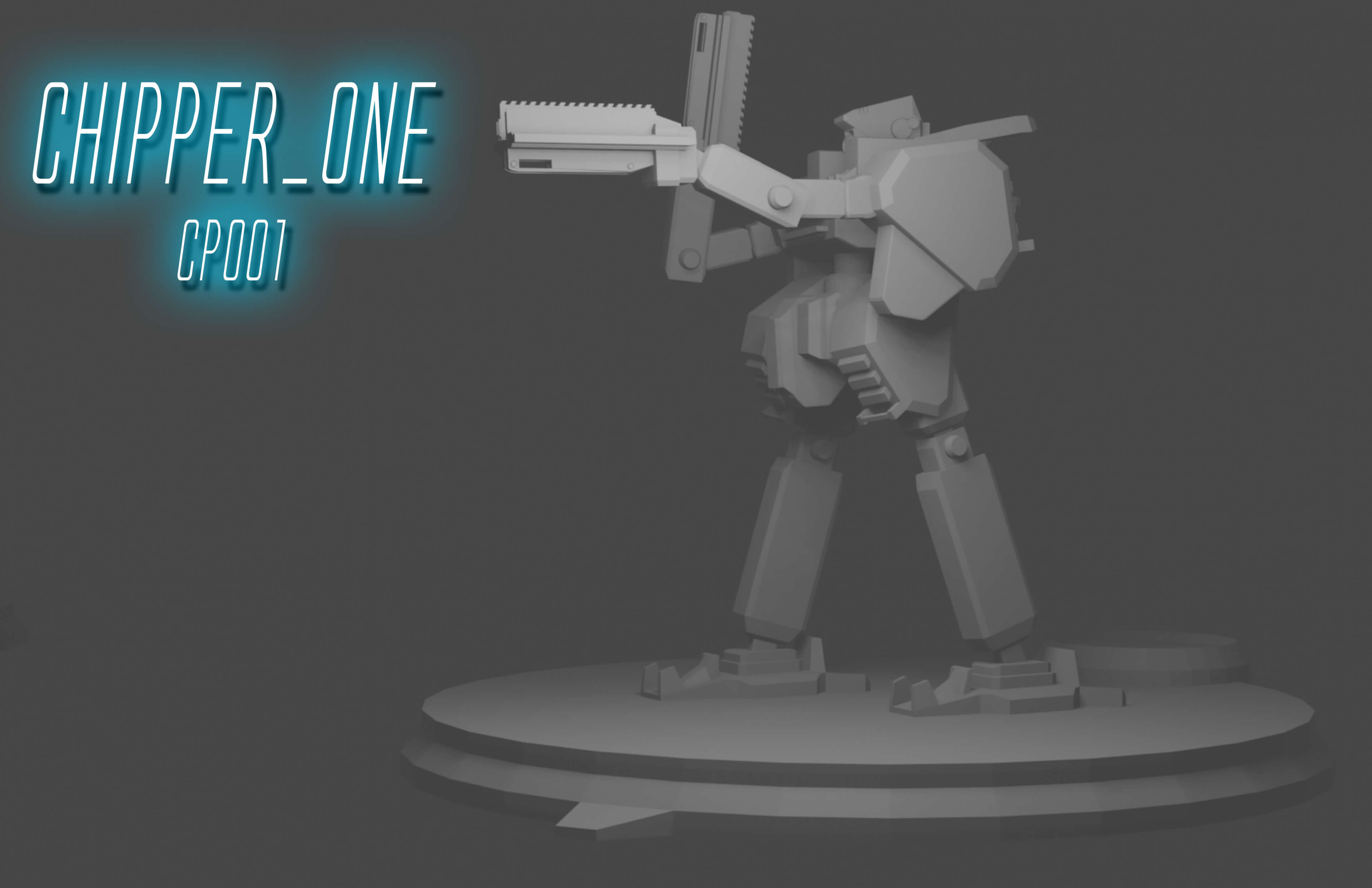 Chipper One Mech Miniature - 3D Model by GraphiteNite