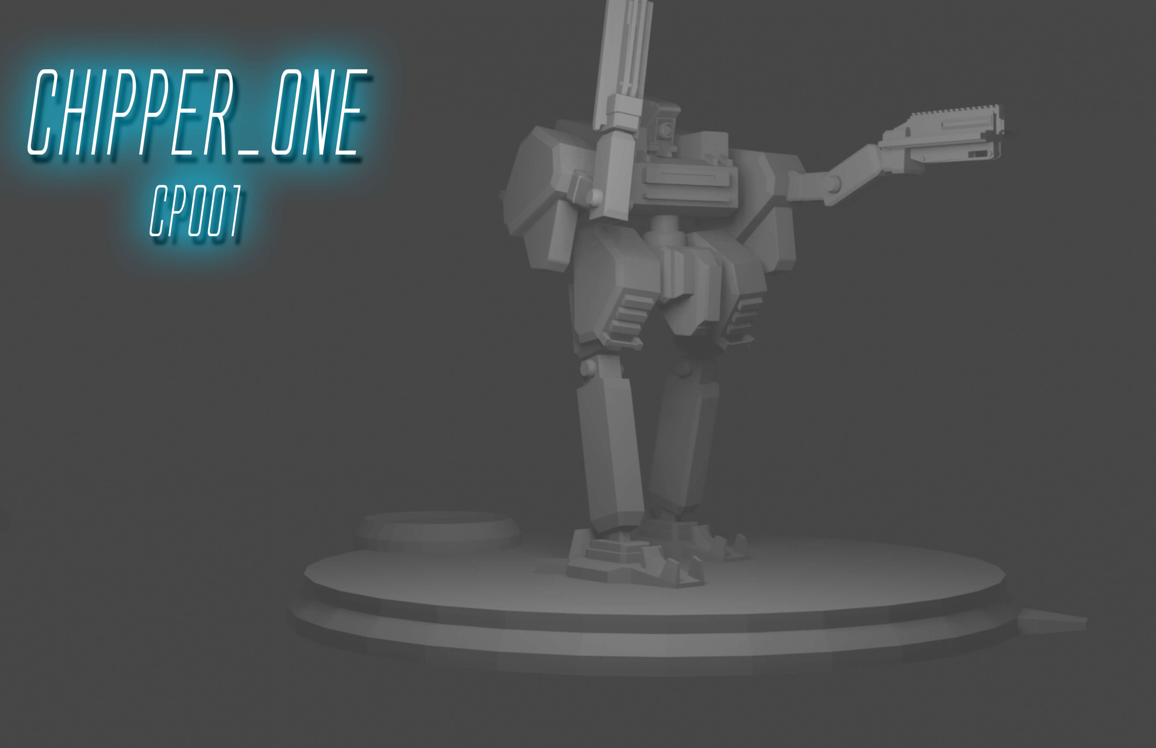 Chipper One Mech Miniature - 3D Model by GraphiteNite