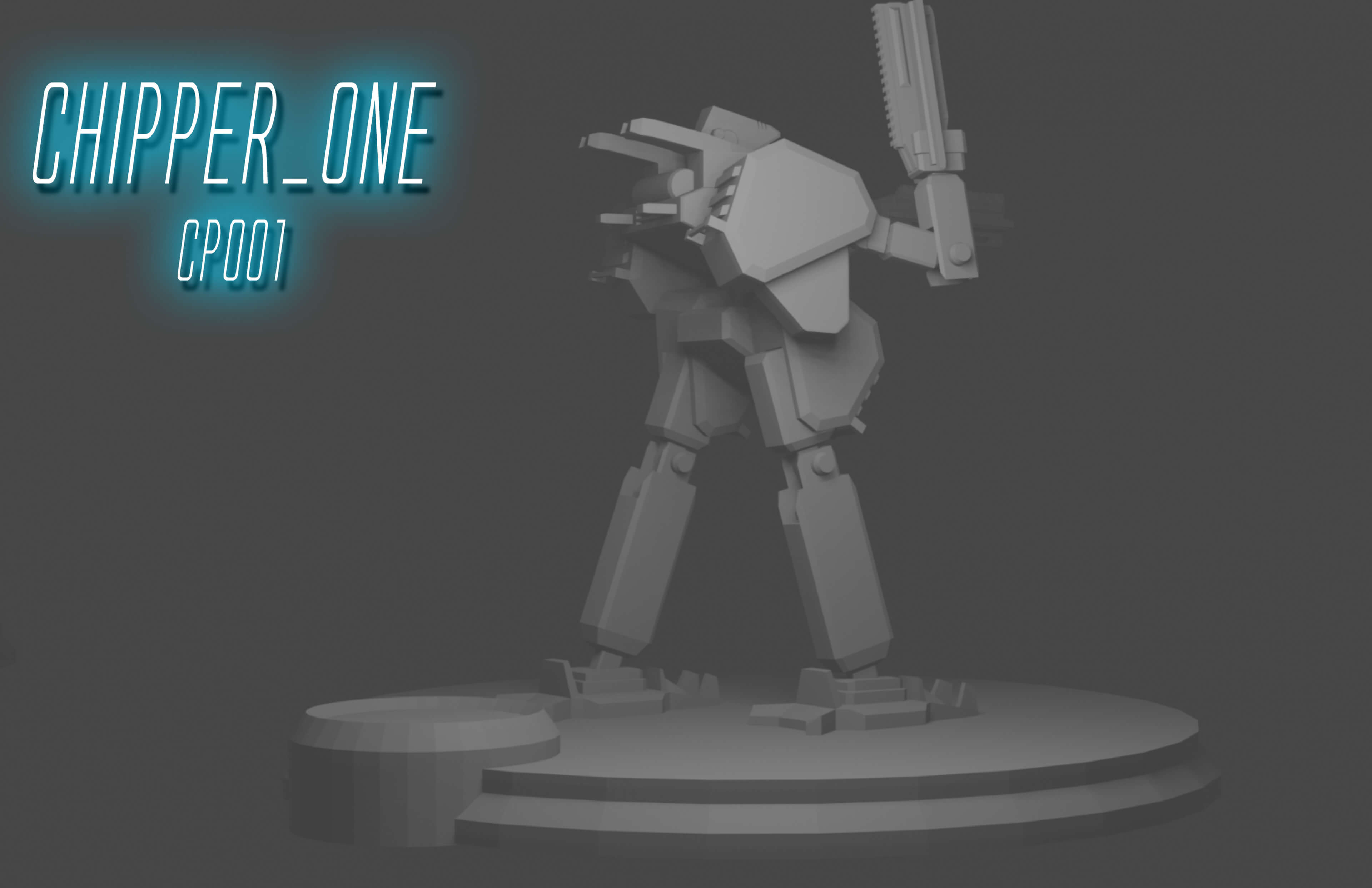 Chipper One Mech Miniature - 3D Model by GraphiteNite