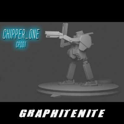Chipper One Mech Miniature - 3D Model by GraphiteNite