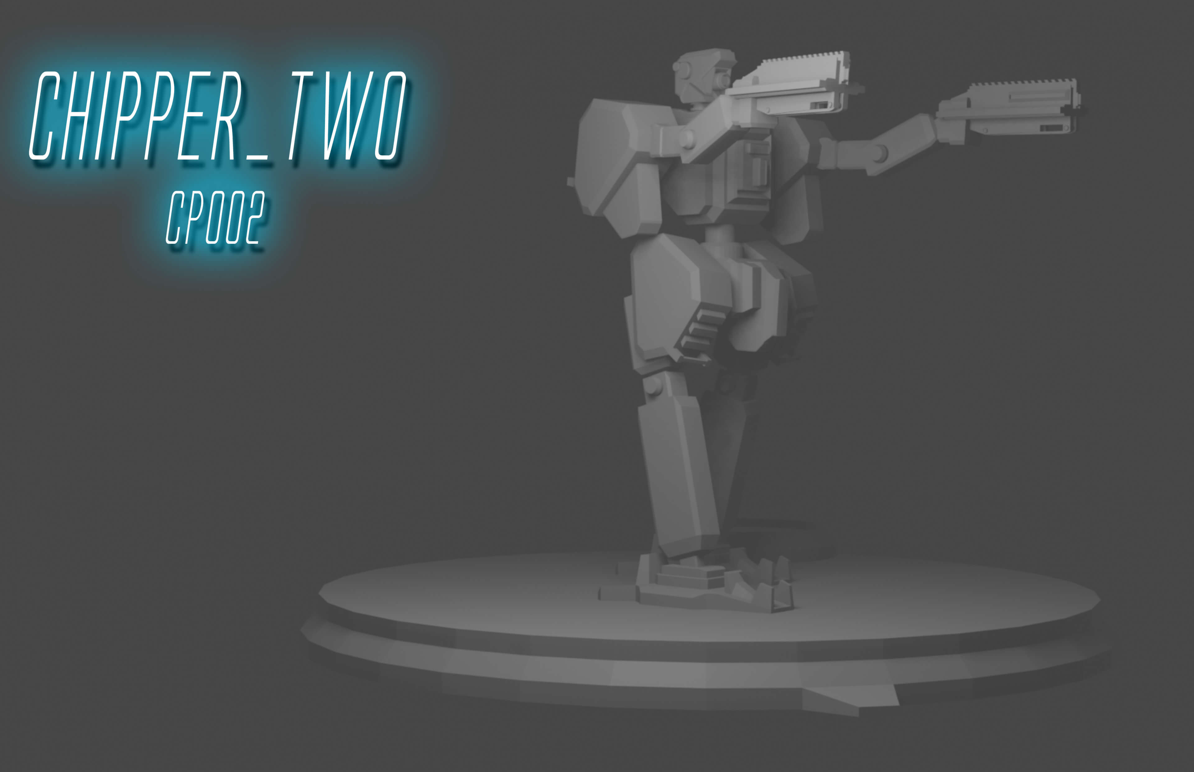 Chipper Two Mech Miniature - 3D Model by GraphiteNite