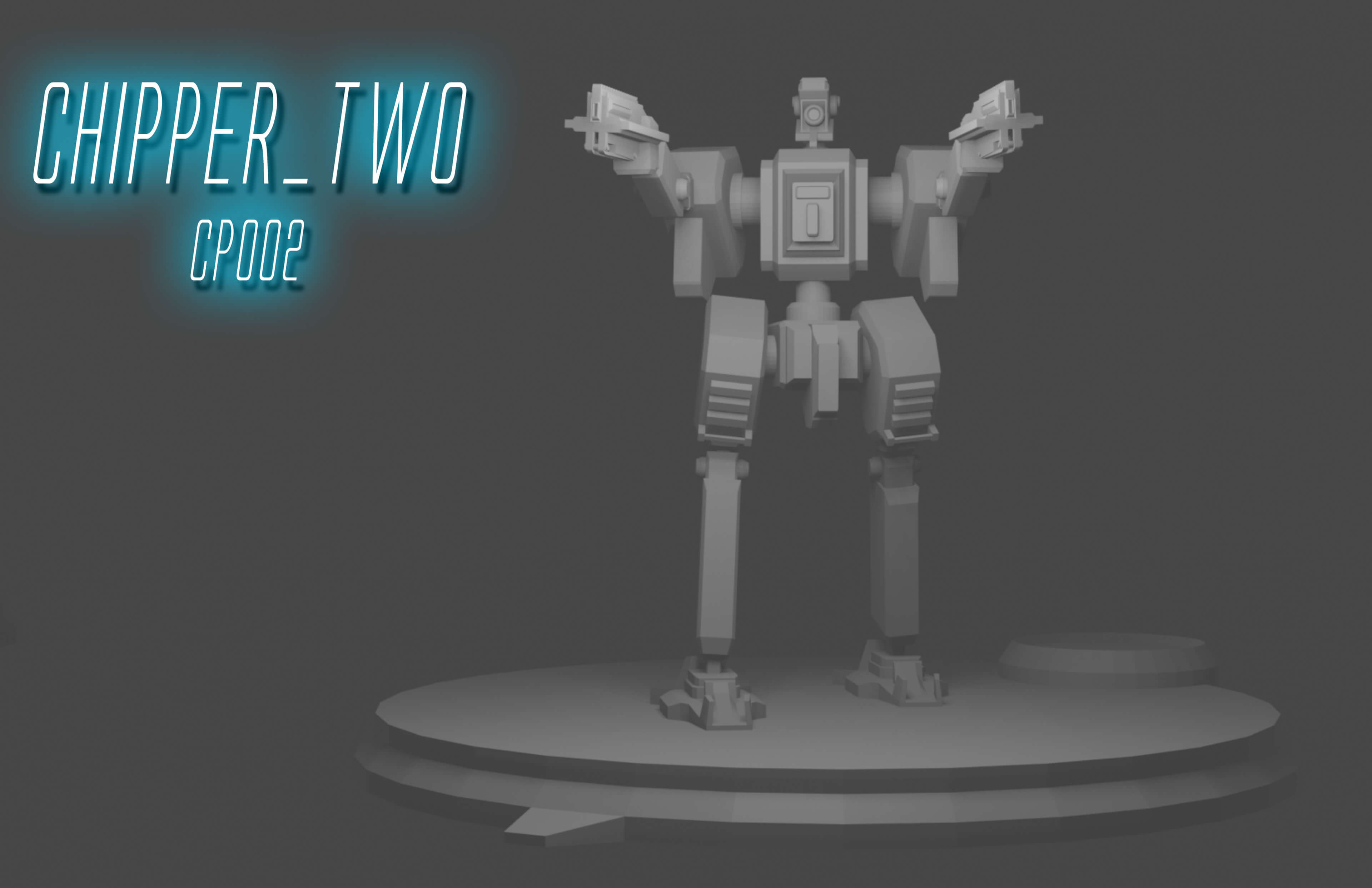 Chipper Two Mech Miniature - 3D Model by GraphiteNite