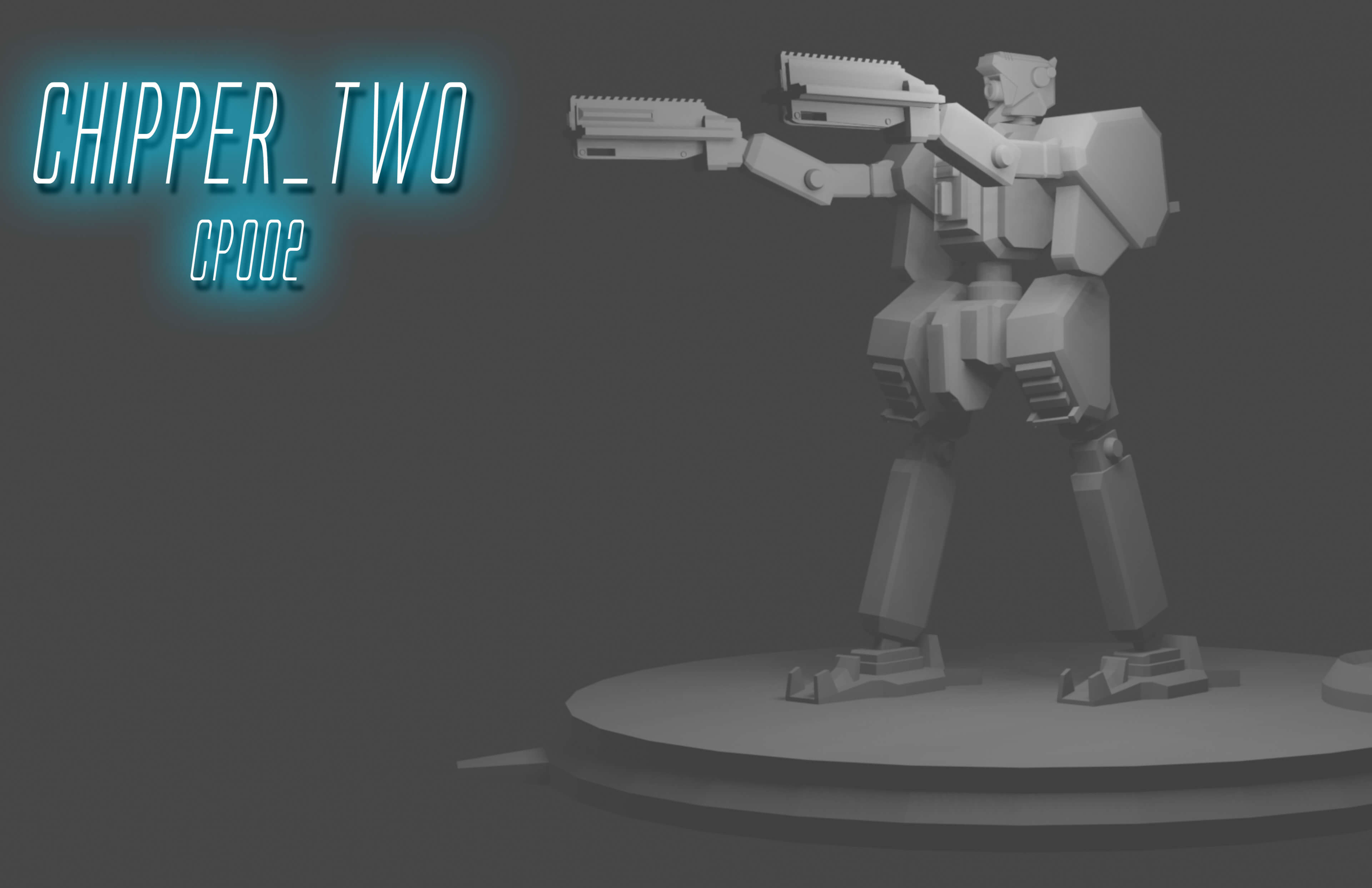 Chipper Two Mech Miniature - 3D Model by GraphiteNite