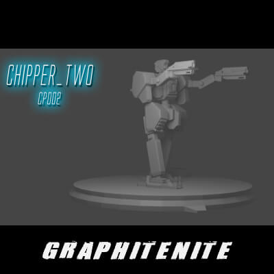 Chipper Two Mech Miniature - 3D Model by GraphiteNite