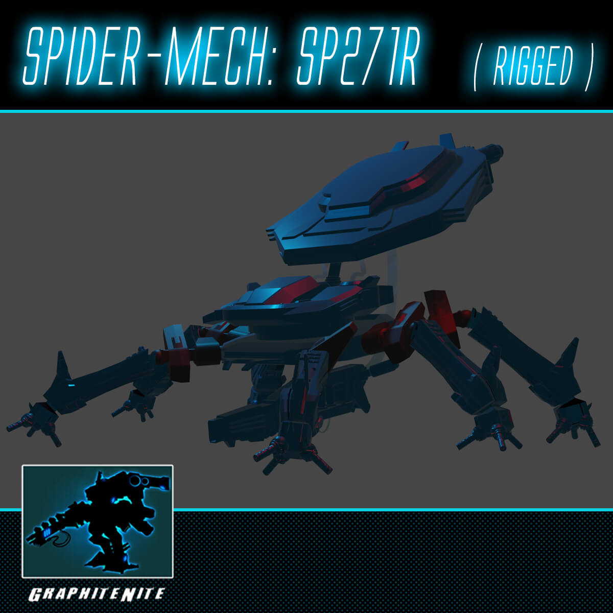 Spider-Mech (Rigged) 3D Model by GraphiteNite