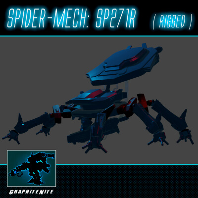 Spider-Mech (Rigged) 3D Model by GraphiteNite