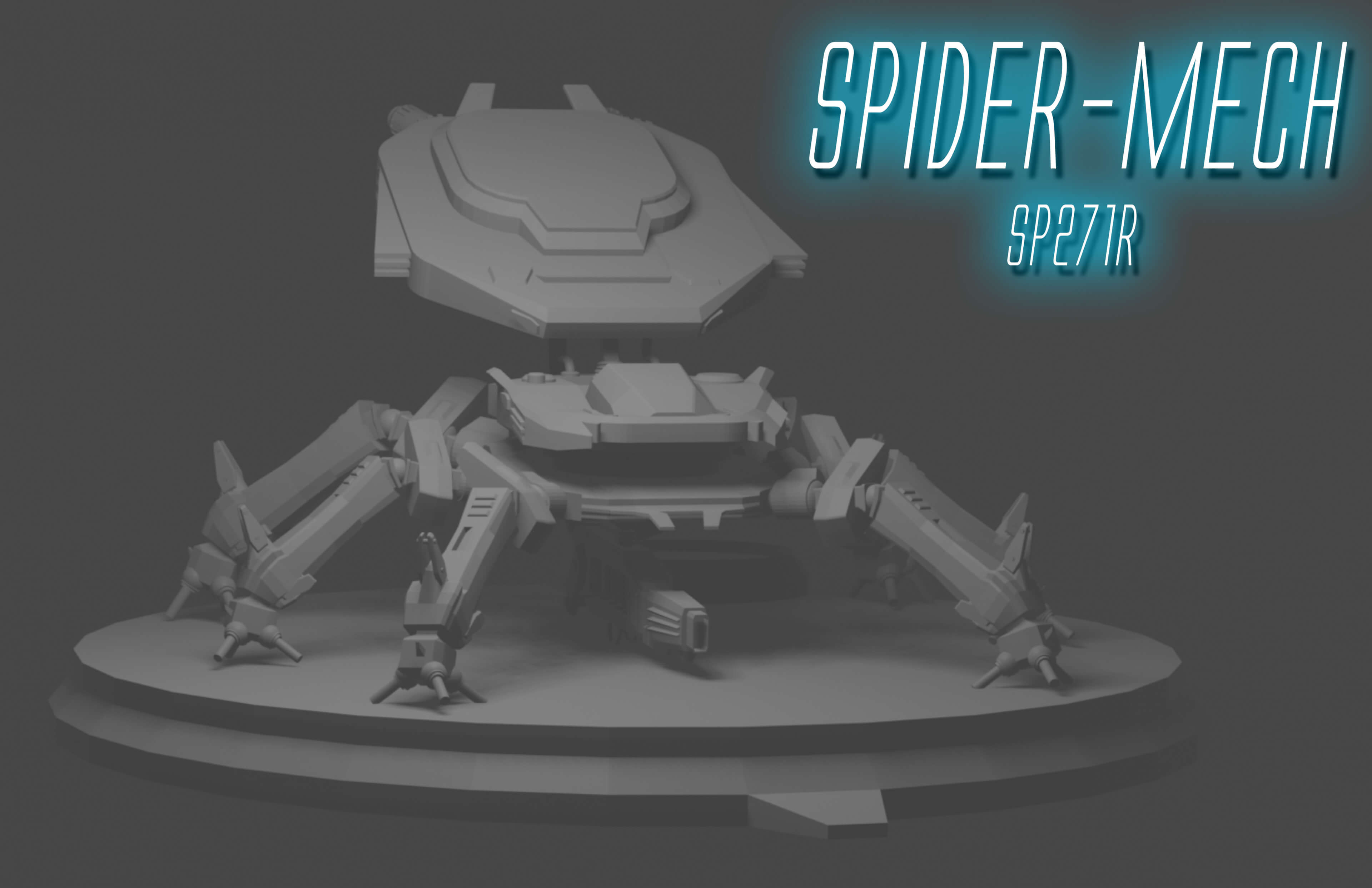 Spider Mech Miniature - 3D Model by GraphiteNite