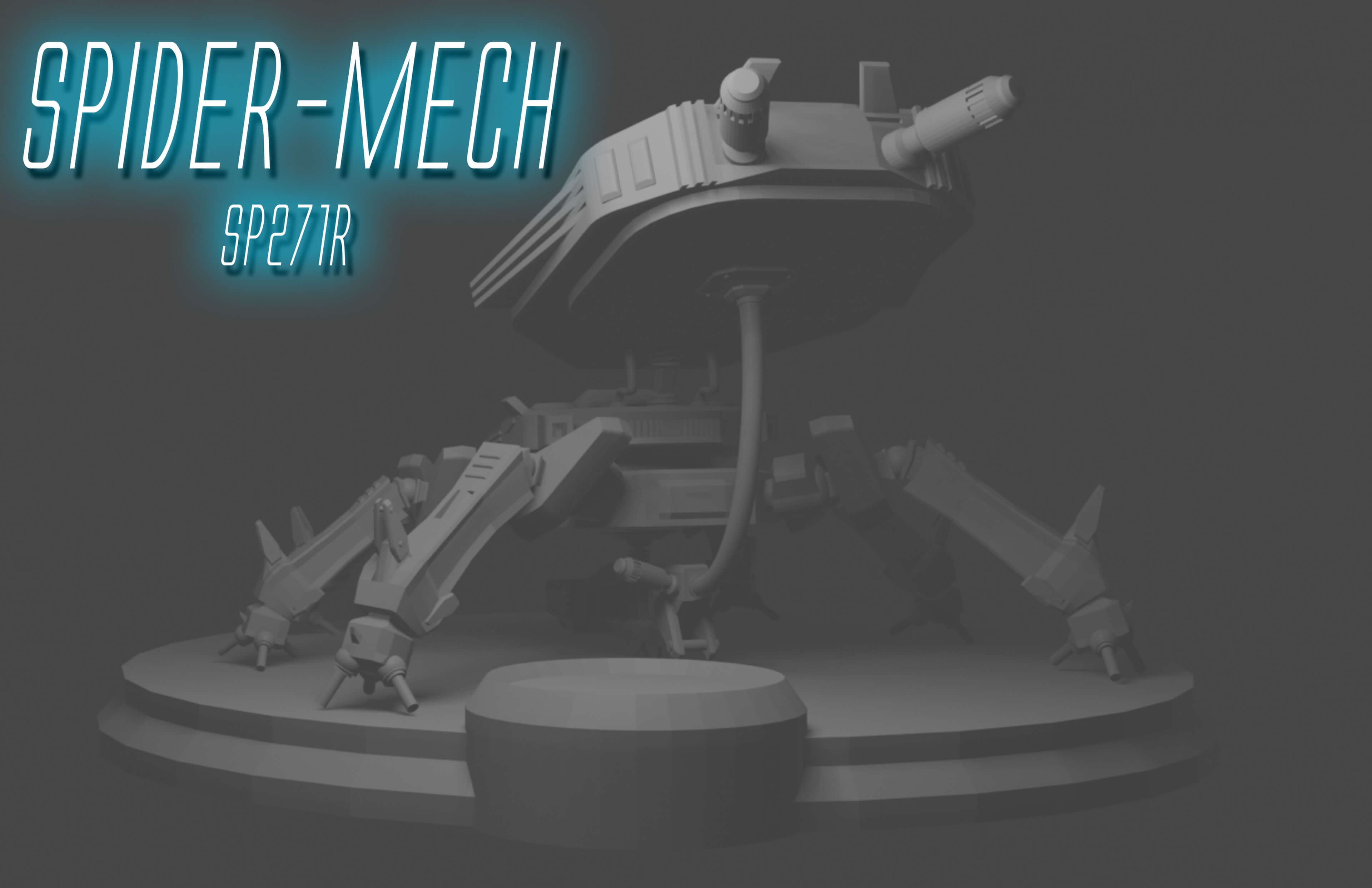 Spider Mech Miniature - 3D Model by GraphiteNite