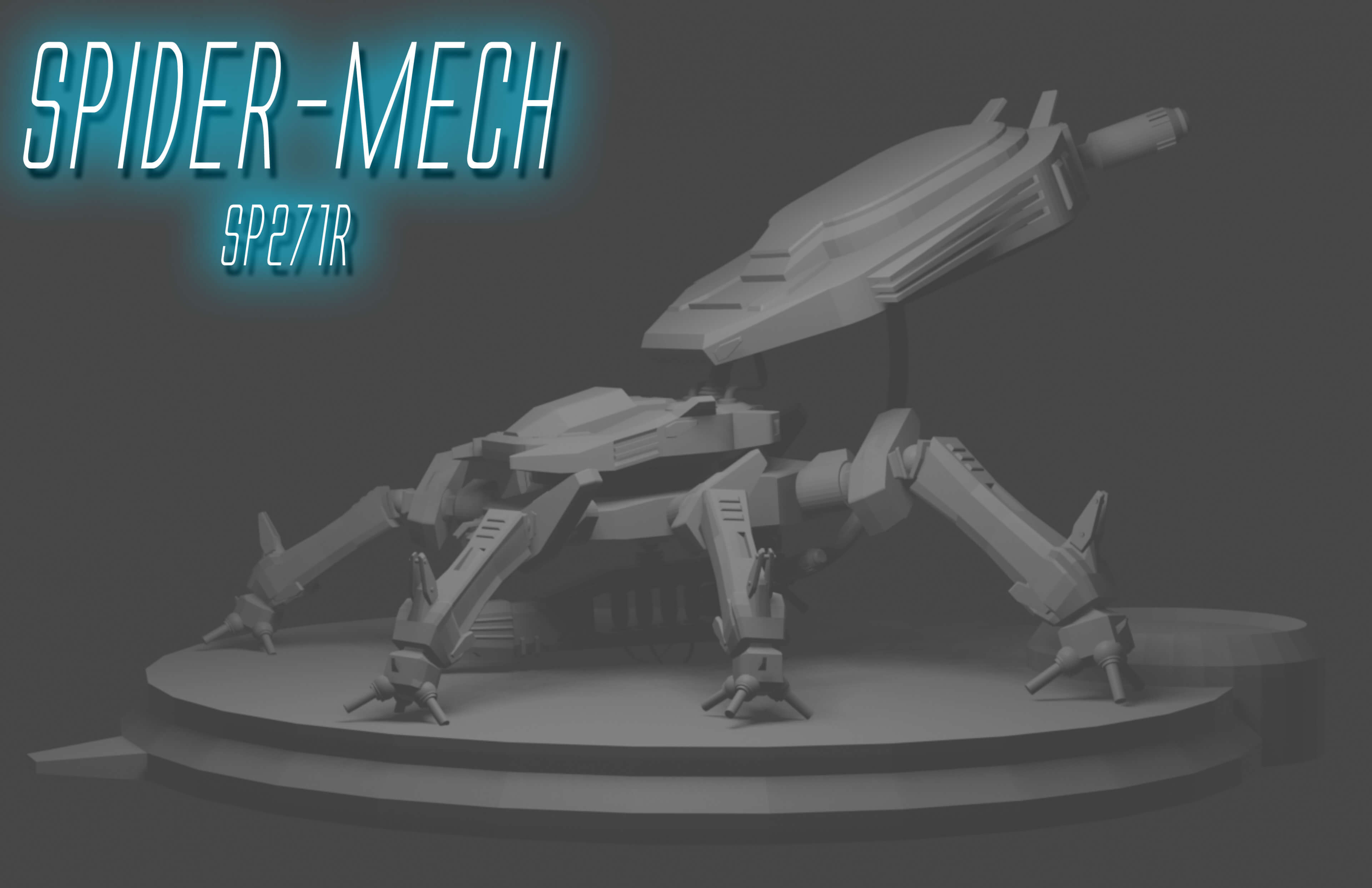 Spider Mech Miniature - 3D Model by GraphiteNite