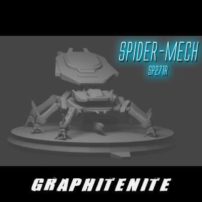 Spider Mech Miniature - 3D Model by GraphiteNite