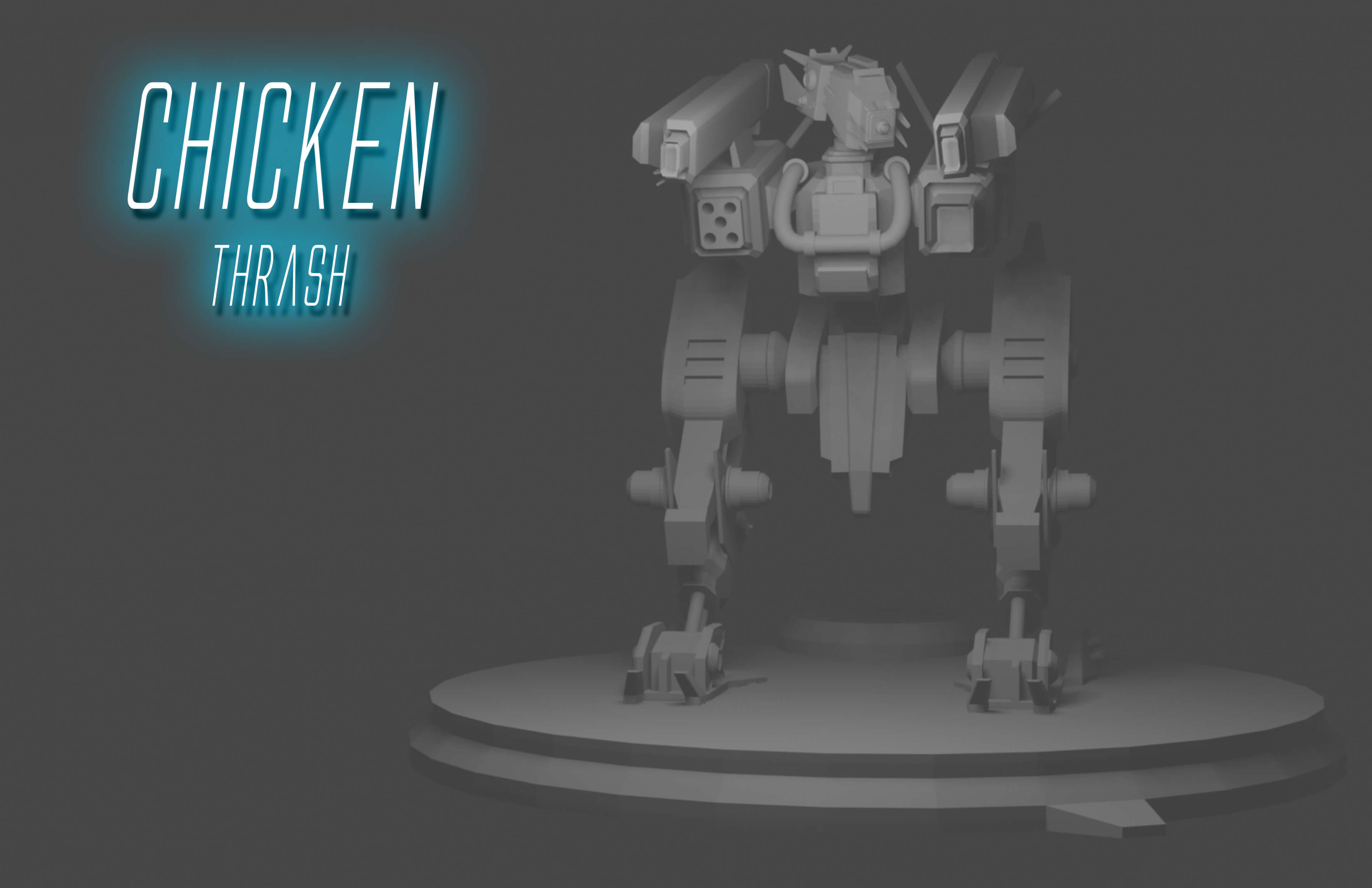 Chicken Mech Miniature - 3D Model by GraphiteNite