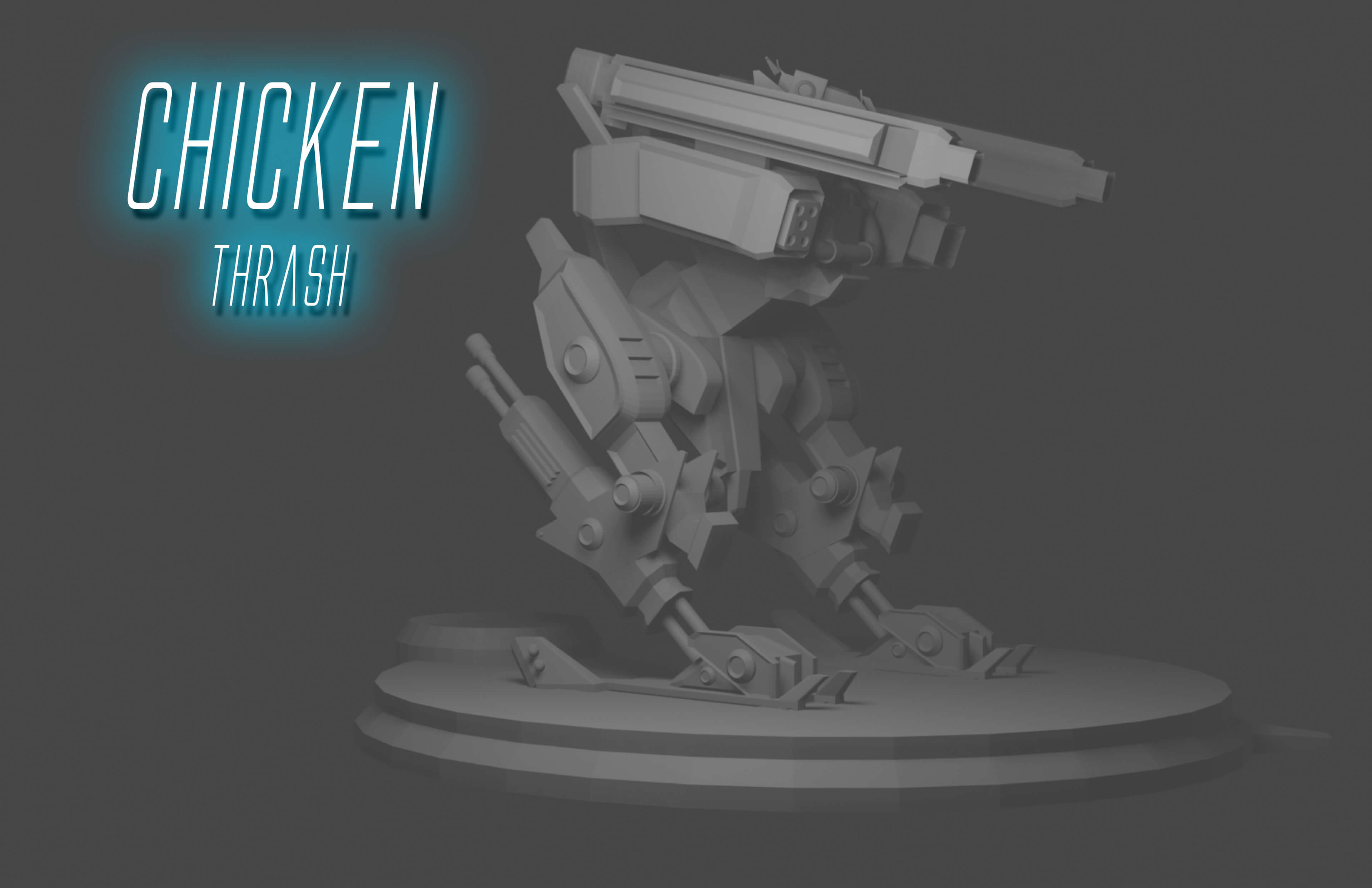 Chicken Mech Miniature - 3D Model by GraphiteNite