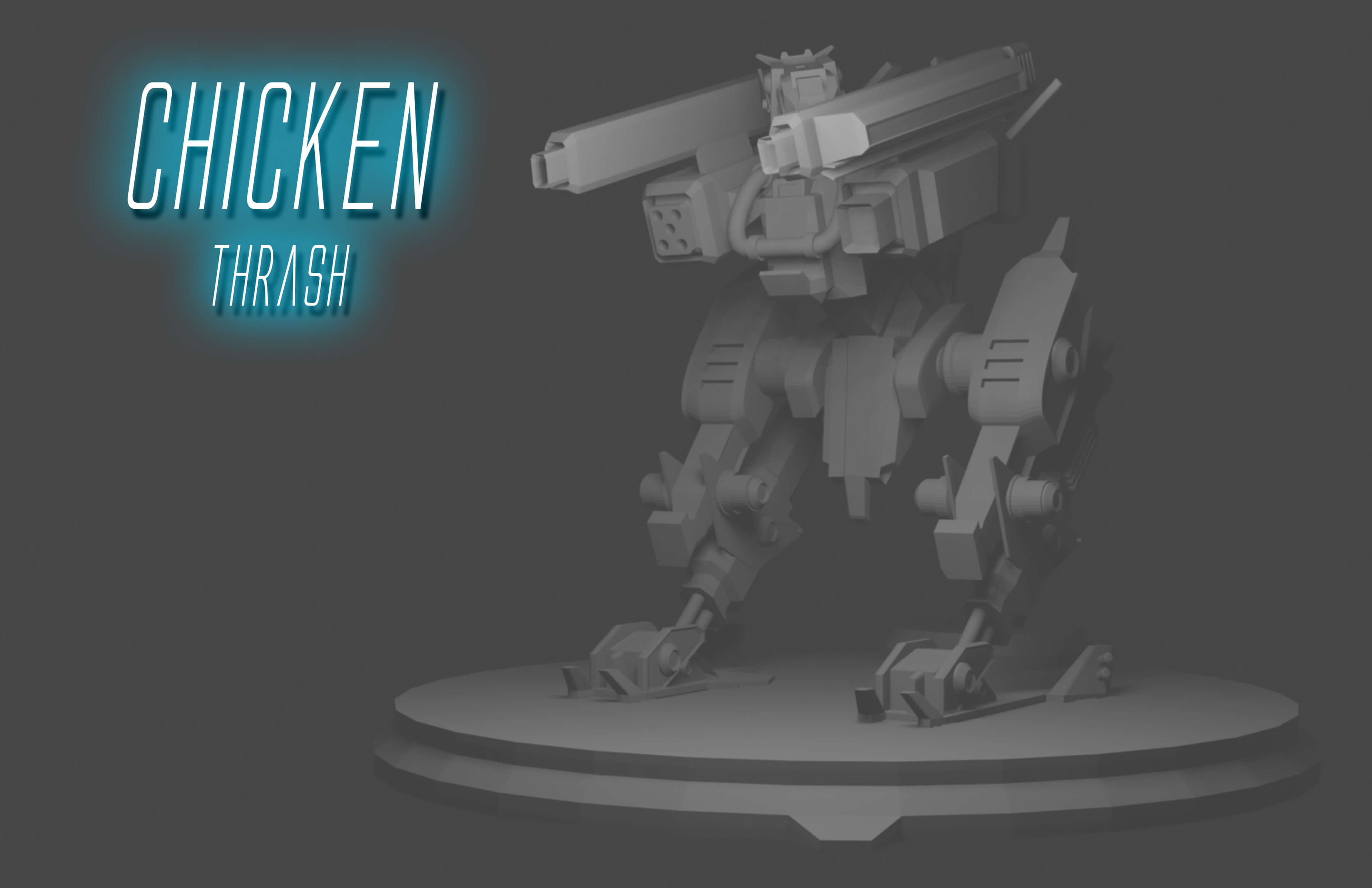 Chicken Mech Miniature - 3D Model by GraphiteNite