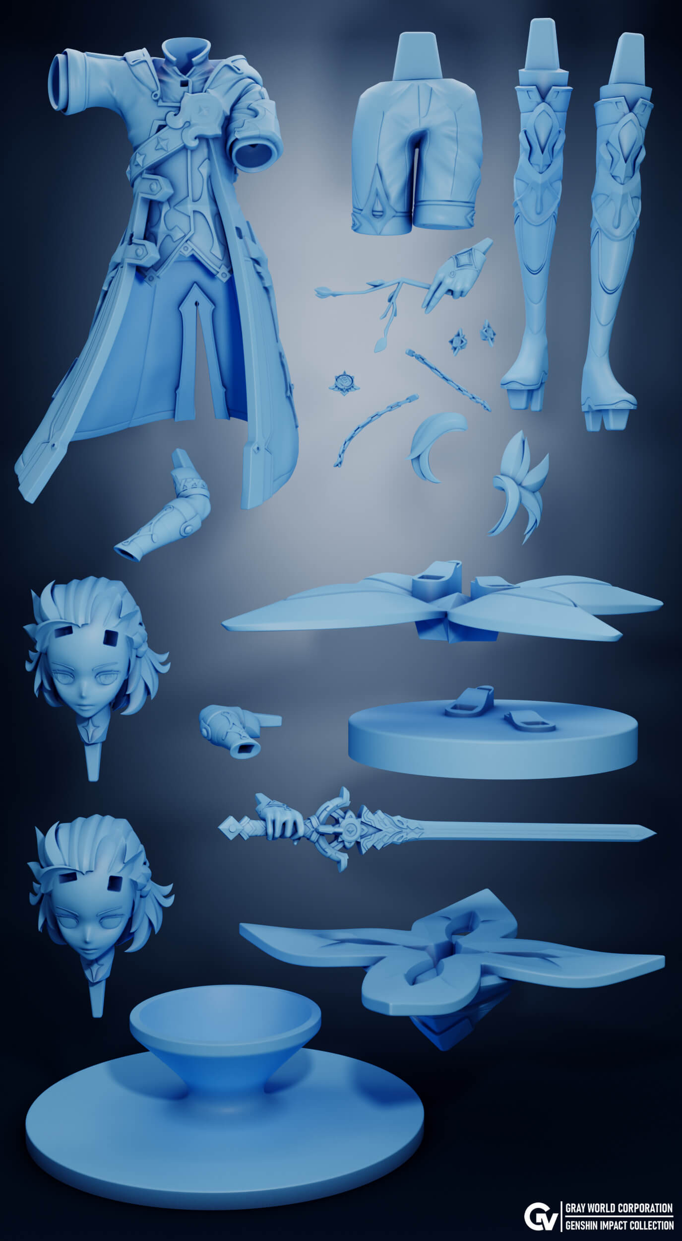 Albedo Kreideprinz 2 - Genshin Impact 3D Print Model by Gray World Corporation