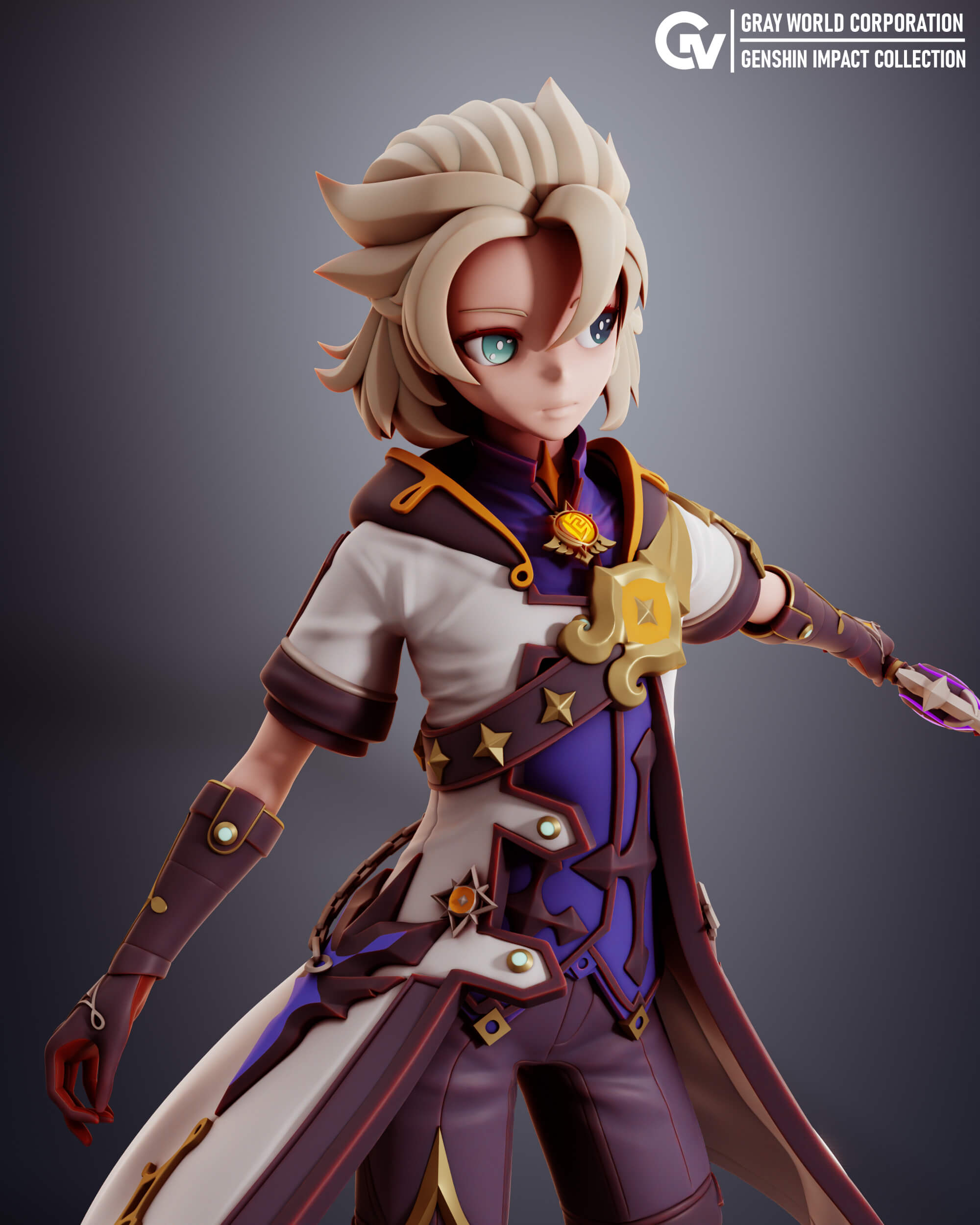 Albedo Kreideprinz 3 - Genshin Impact 3D Print Model by Gray World Corporation