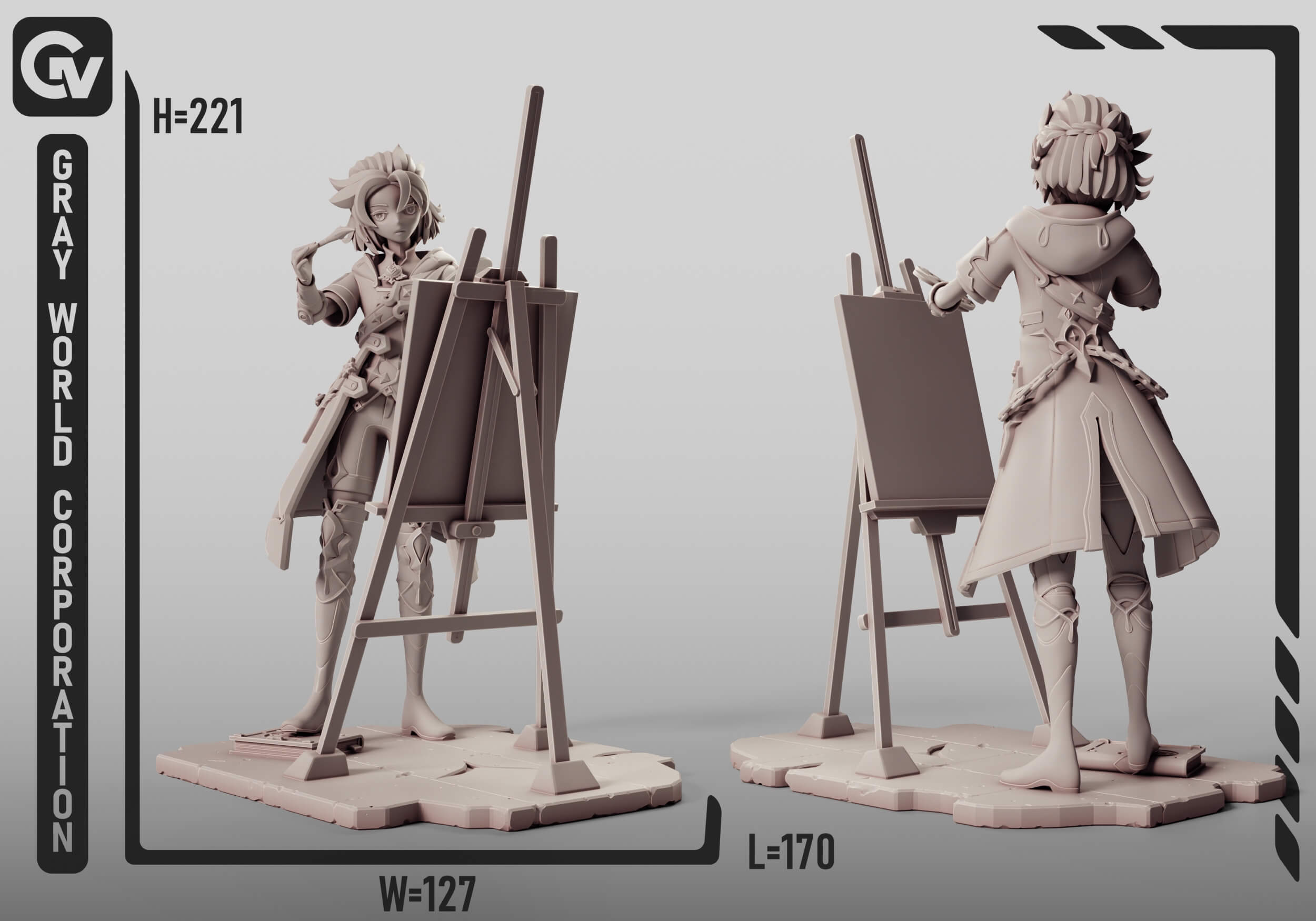 Albedo Kreideprinz - Genshin Impact 3D Print Model by Gray World Corporation