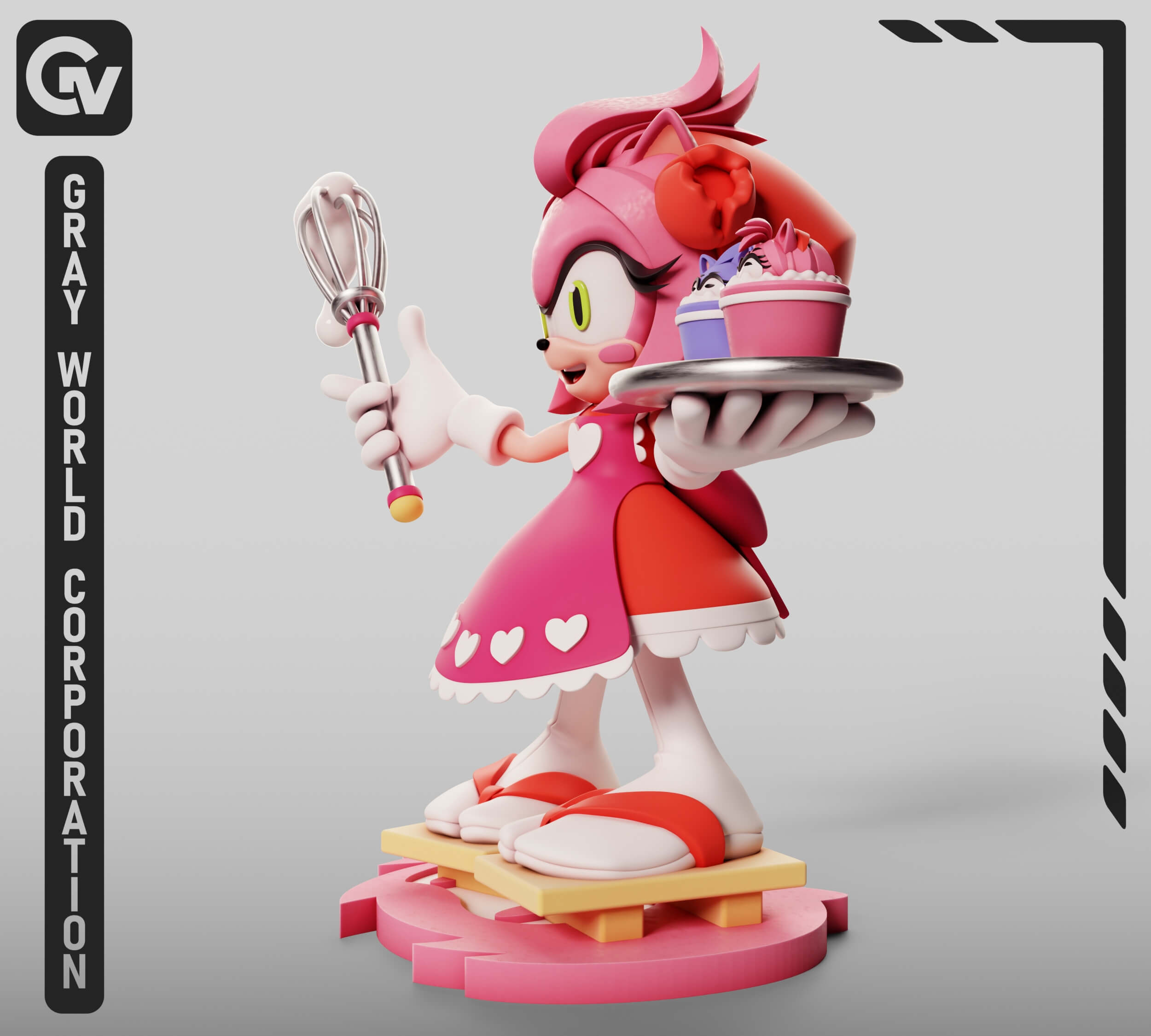 Amy Rose Confectioner - Sonic The Hedgehog 3D Print Model by Gray World ...