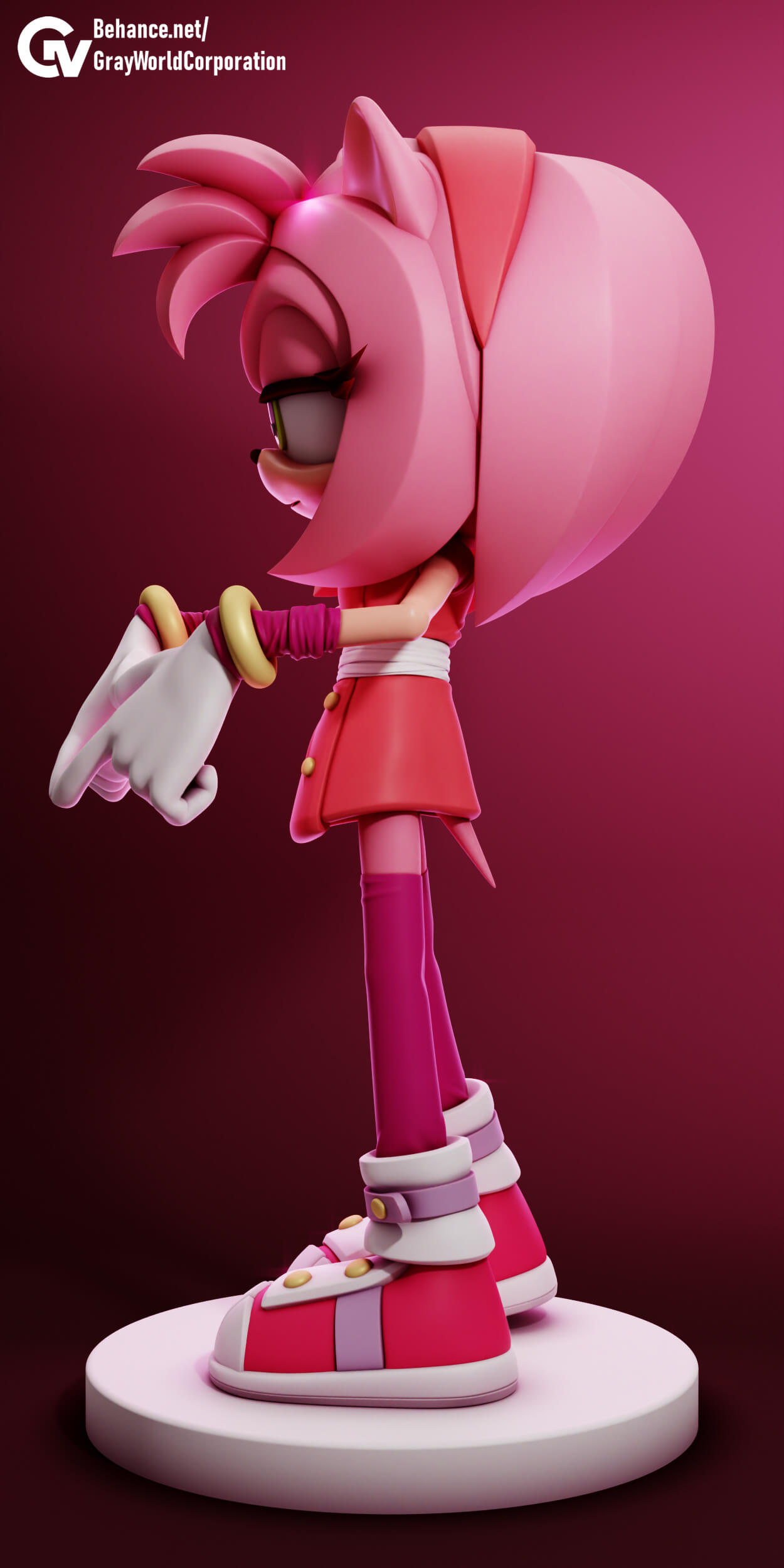 Amy Rose - Sonic The Hedgehog 3D Print Model by Gray World Corporation