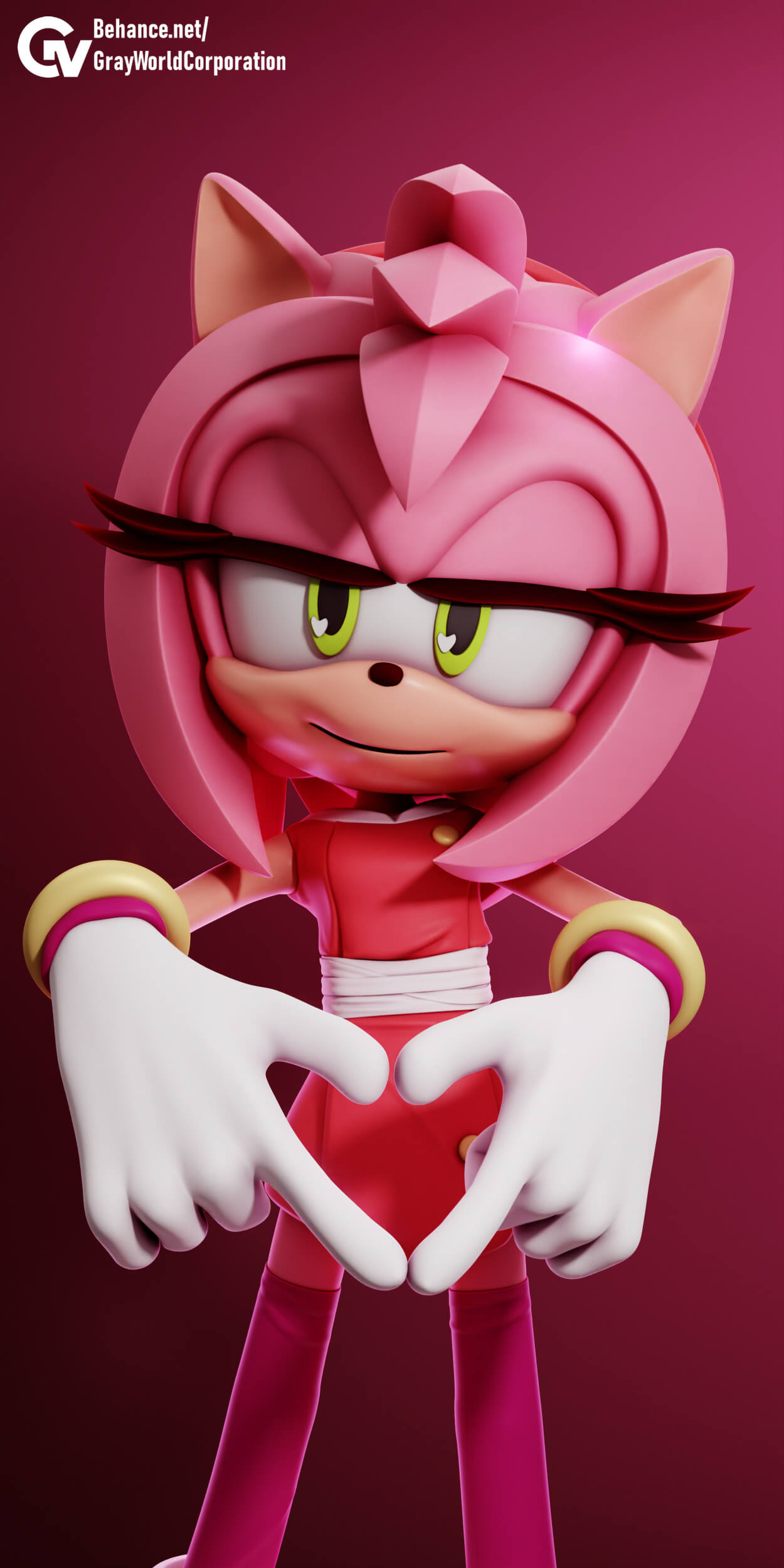 Amy Rose - Sonic The Hedgehog 3D Print Model by Gray World Corporation