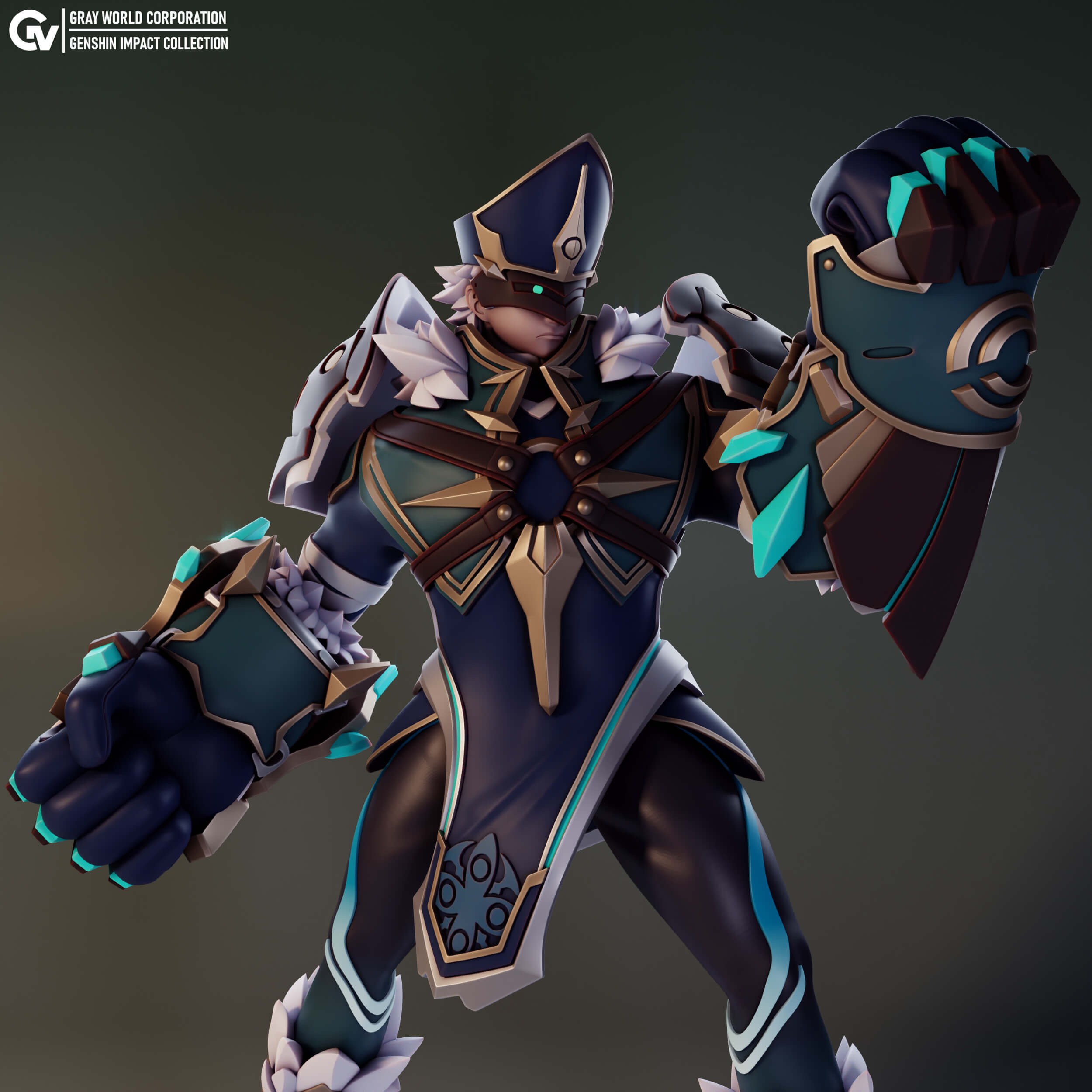 Anemoboxer Vanguard - Genshin Impact 3D Model by Gray World Corporation