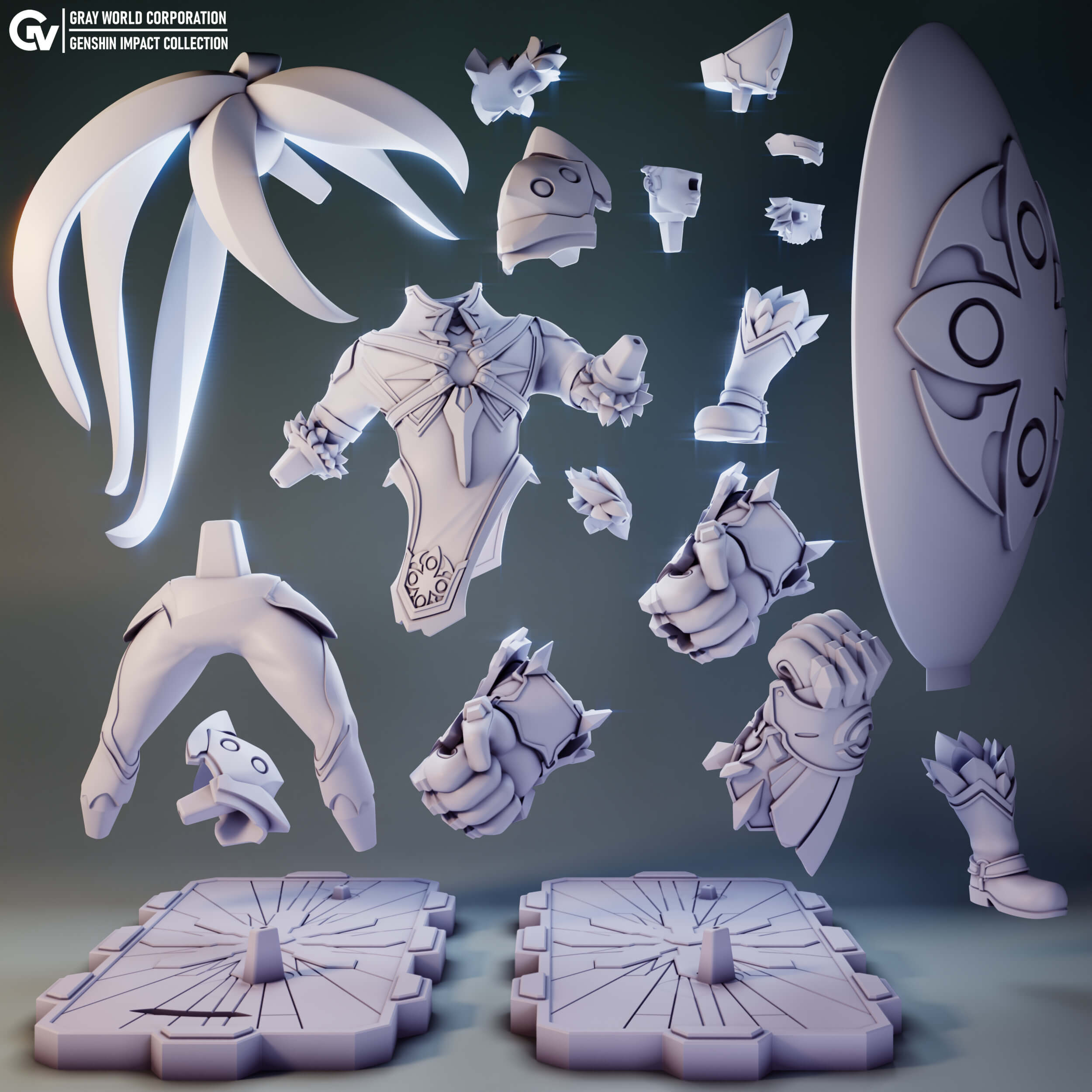 Anemoboxer Vanguard - Genshin Impact 3D Model by Gray World Corporation