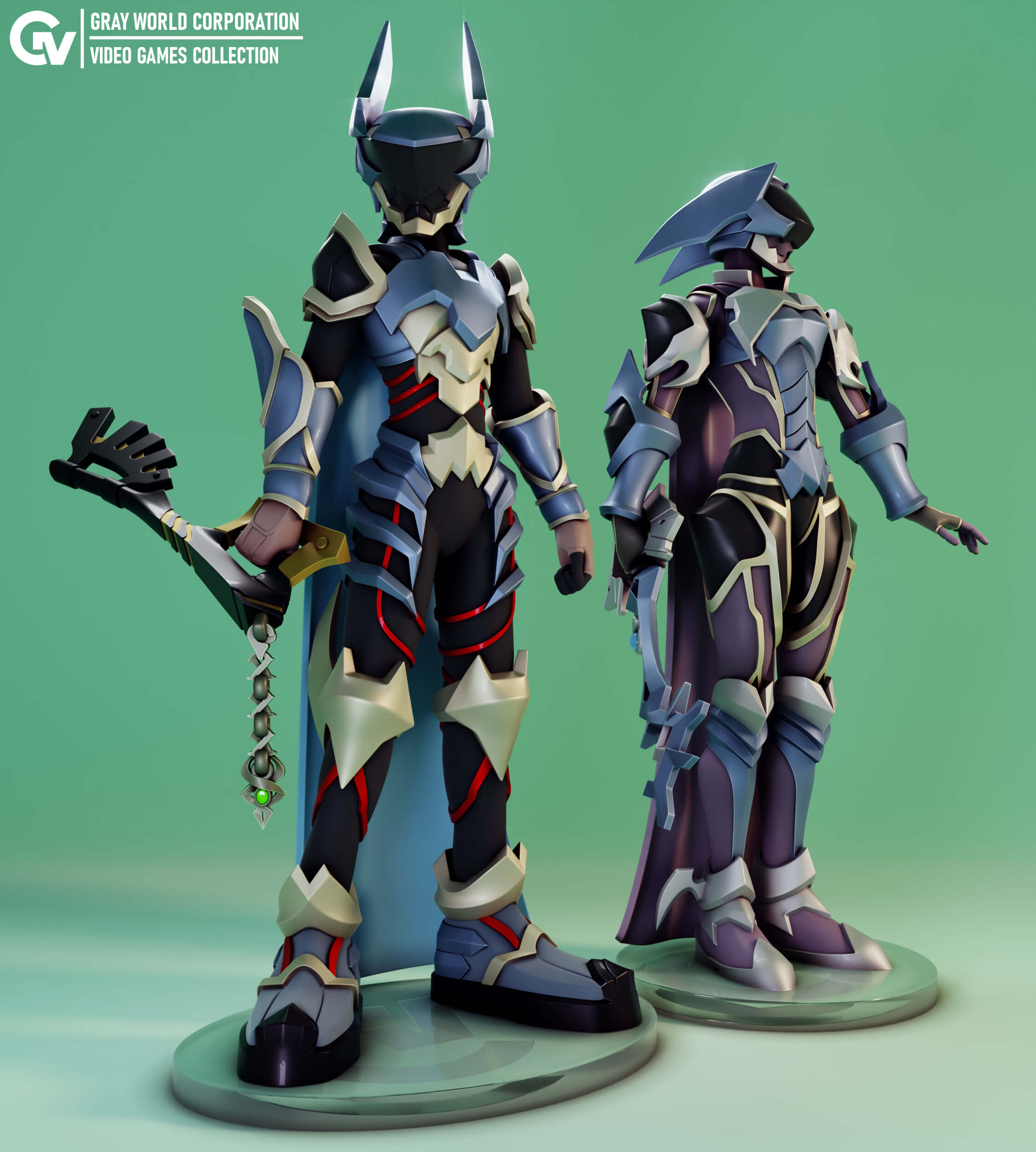 Aqua and Ventus - Kingdom Hearts 3D Model by Gray World Corporation
