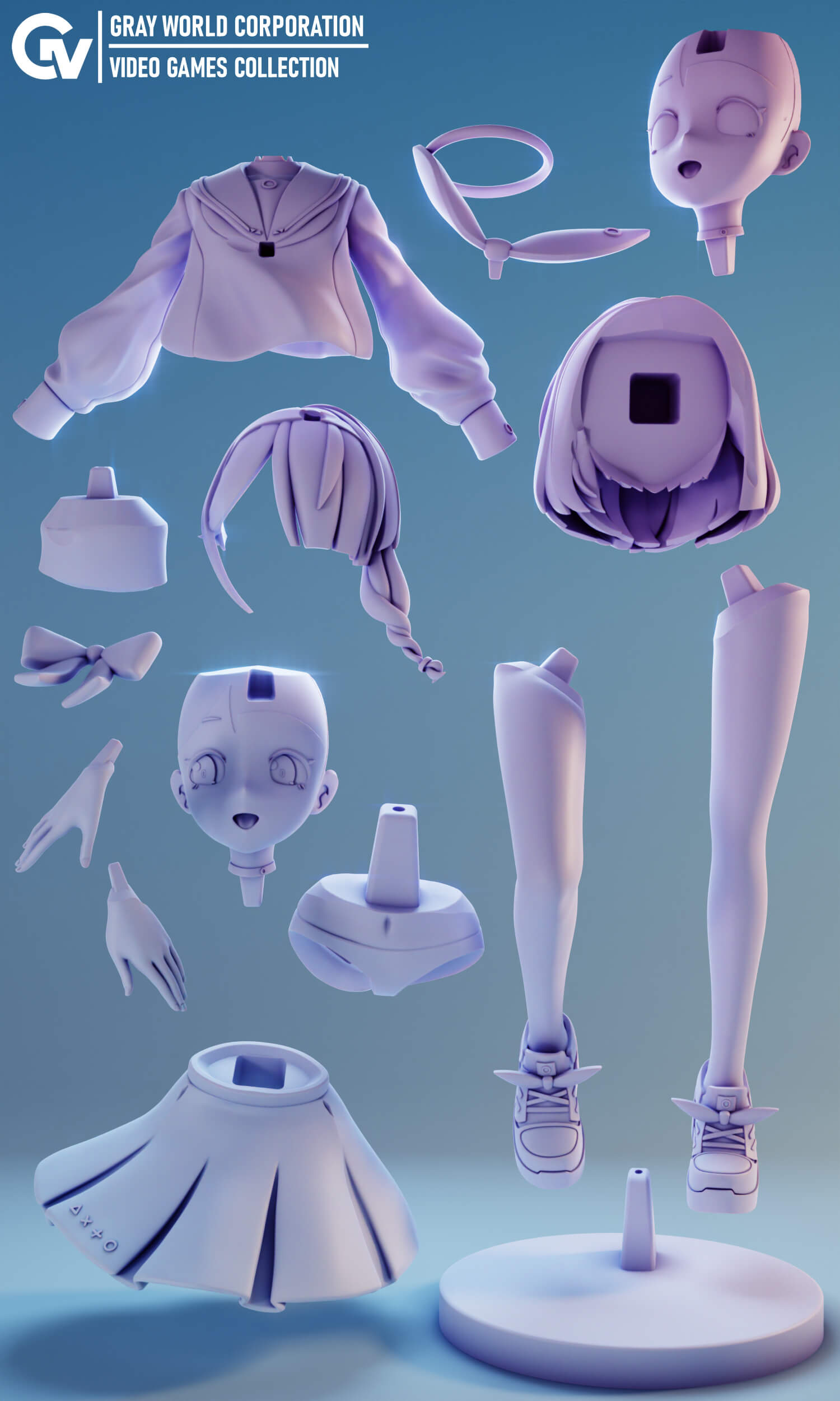 Arona - Blue Archive 3D Model by Gray World Corporation