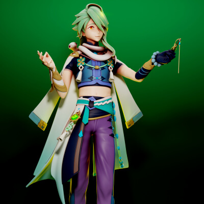 Baizhu - Genshin Impact 3D Model by Gray World Corporation