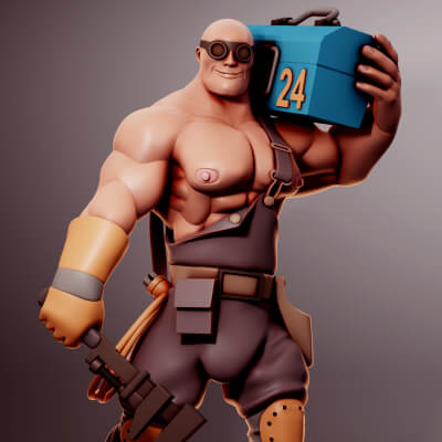 Buff Egineer - Team Fortress 2 3D Model by Gray World Corporation
