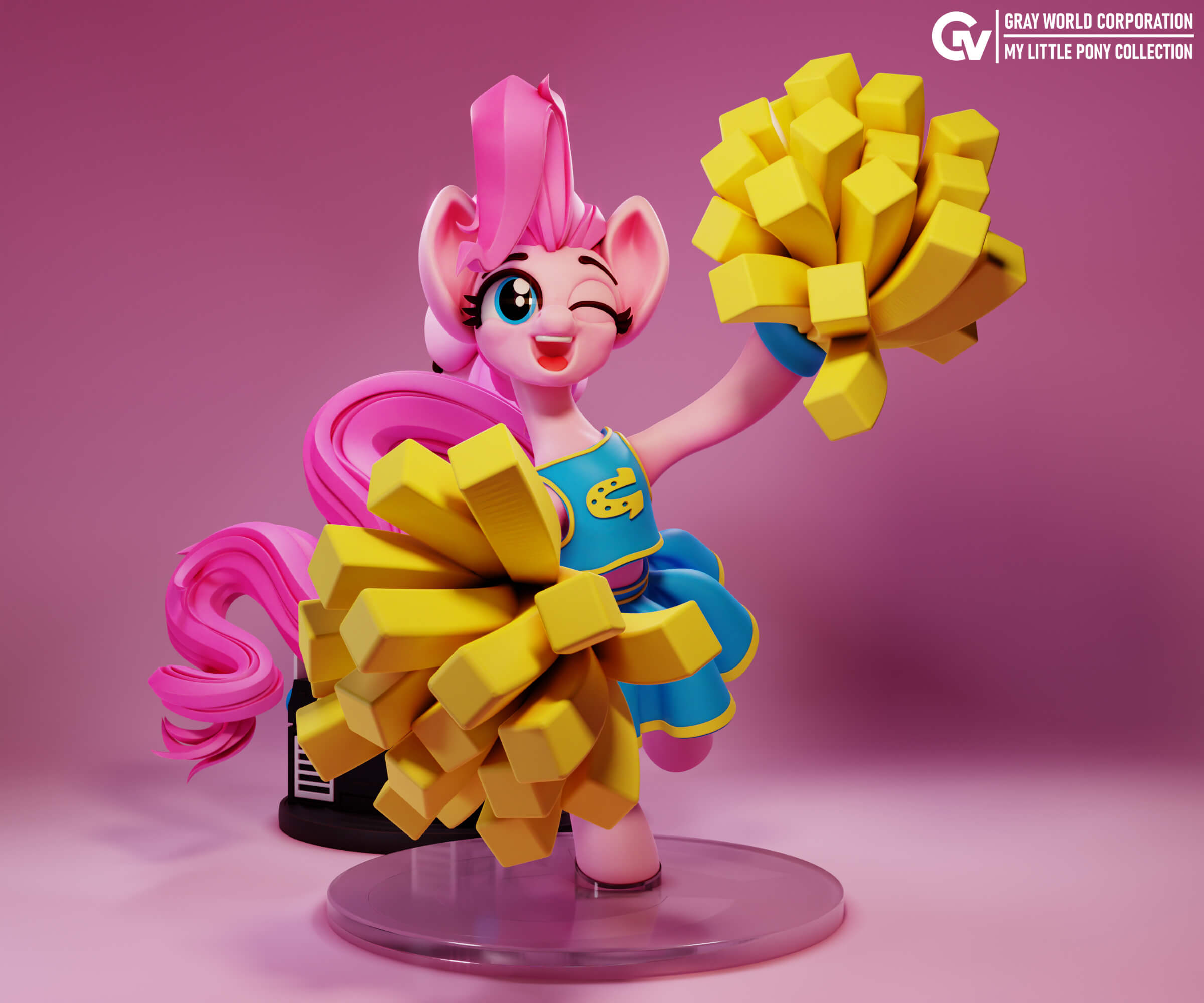 Cheerleader Pinkie Pie - MLP 3D Print Model by Gray World Corporation