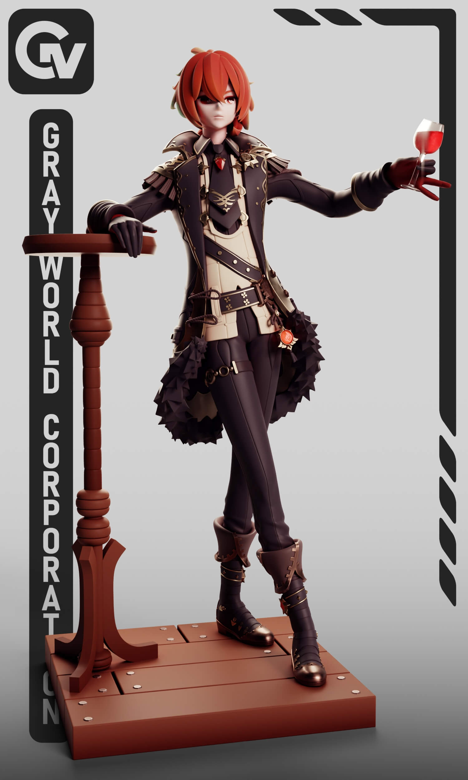 Diluc - Genshin Impact 3D Model by Gray World Corporation